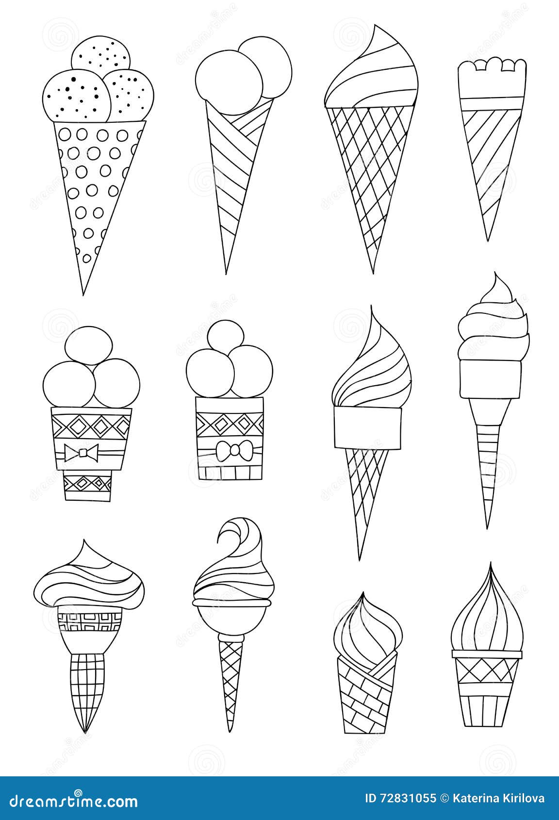 Gelato disegnato a mano illustrazione vettoriale. Illustrazione di ...