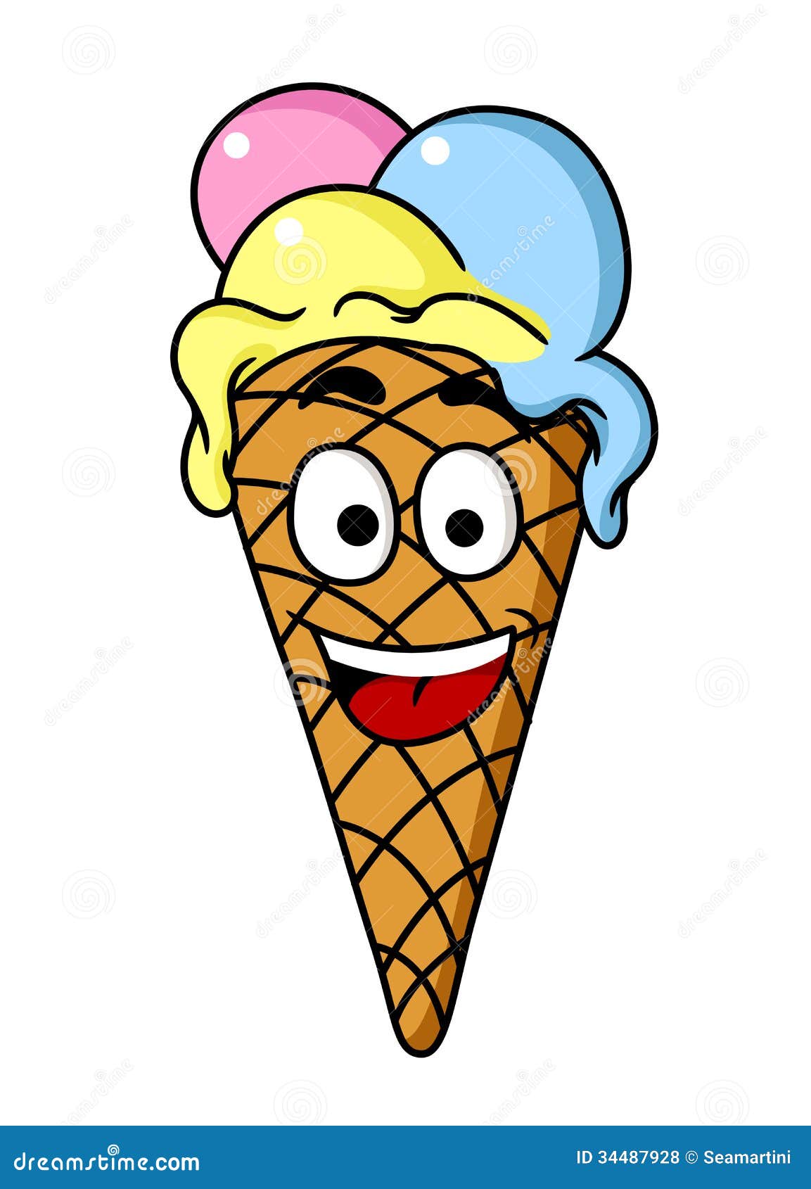 Gelato divertente illustrazione vettoriale. Illustrazione di prodotto ...