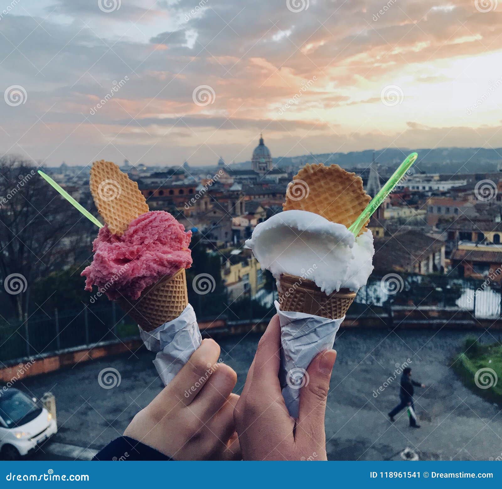 Gelato stock image. Image of gelato, sunset, tasty, friend - 118961541