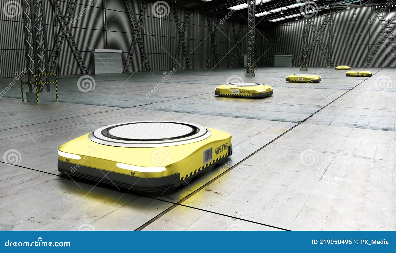 Gelbe Autonome Roboter Im Lager Stock Abbildung - Illustration von ...
