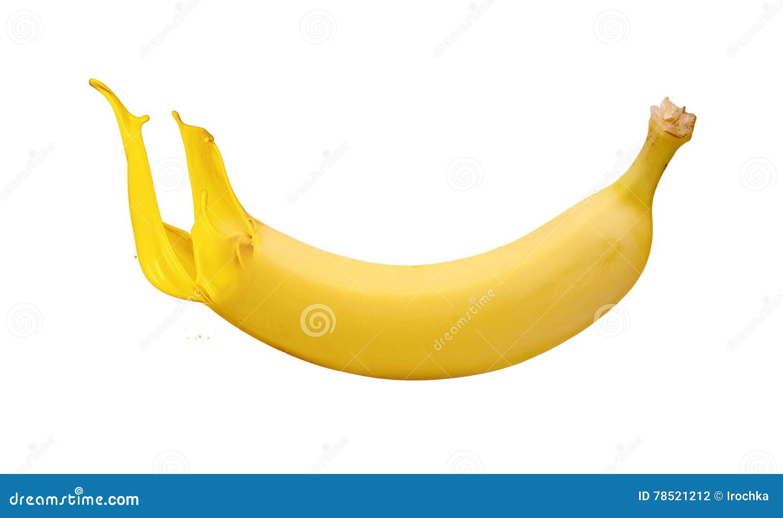 Gelbe Banane Mit Farbenspritzen Stockfoto - Bild von nahrung, nave ...