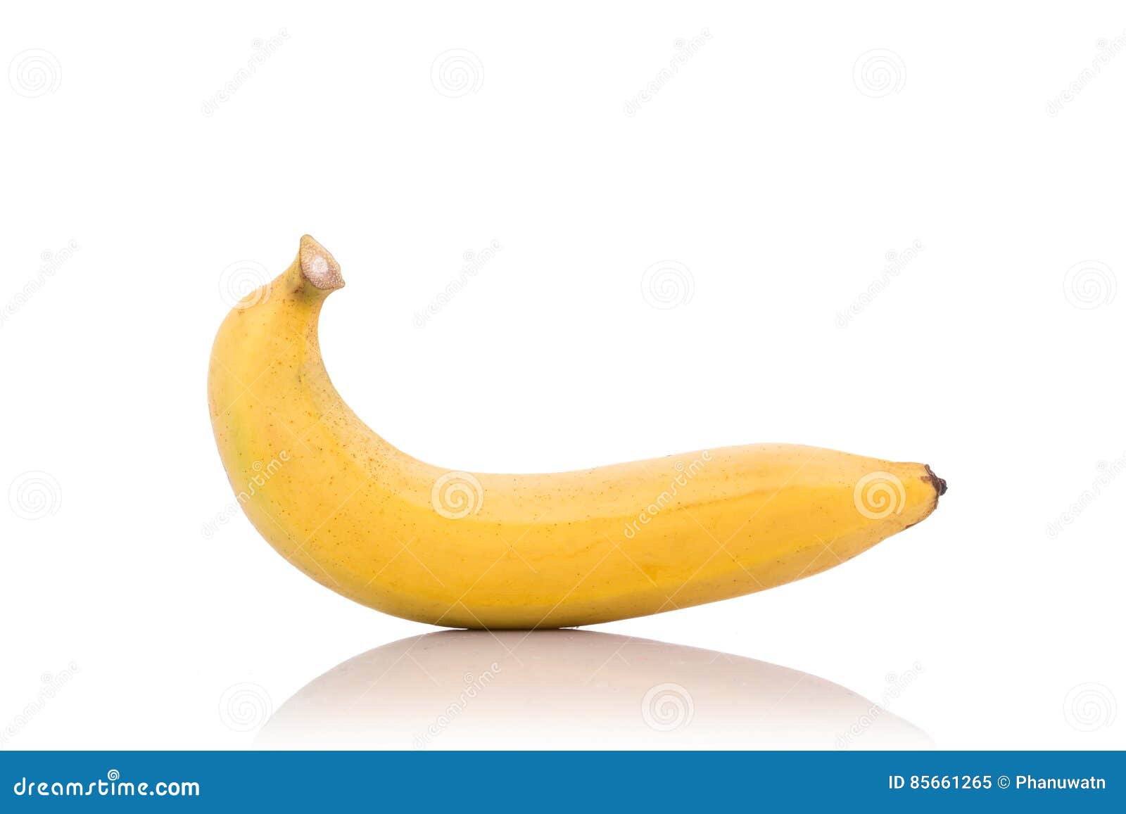 Gelbe Banane Studioschuß Getrennt Auf Weißem Hintergrund Stockbild ...