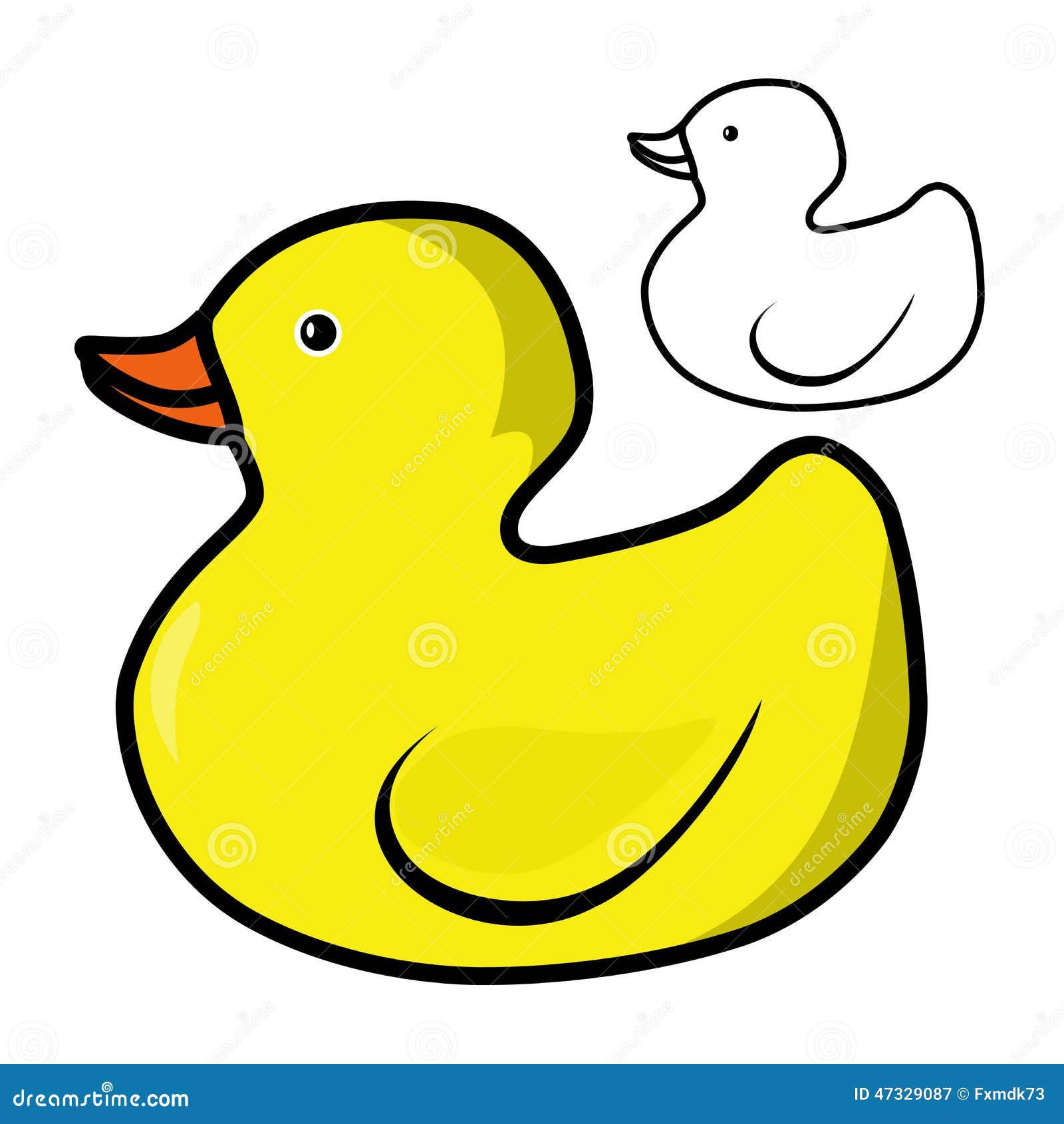 Gelbe Ente Vektor Abbildung Illustration Von Getrennt 47329087