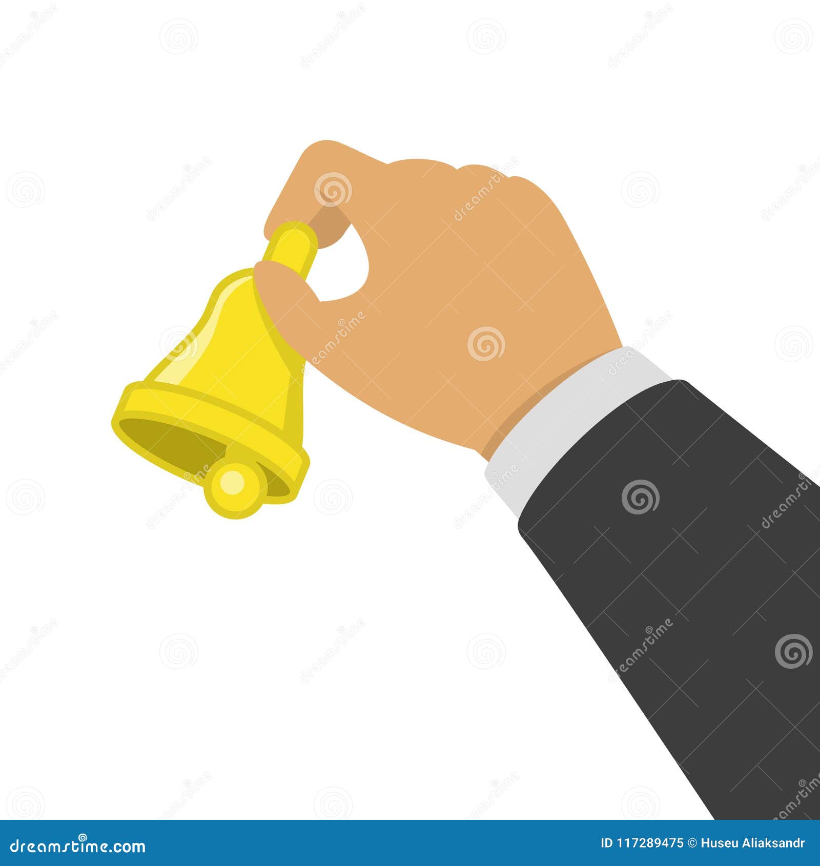 Gelbe Glocke in der Hand vektor abbildung. Illustration von feiertag ...