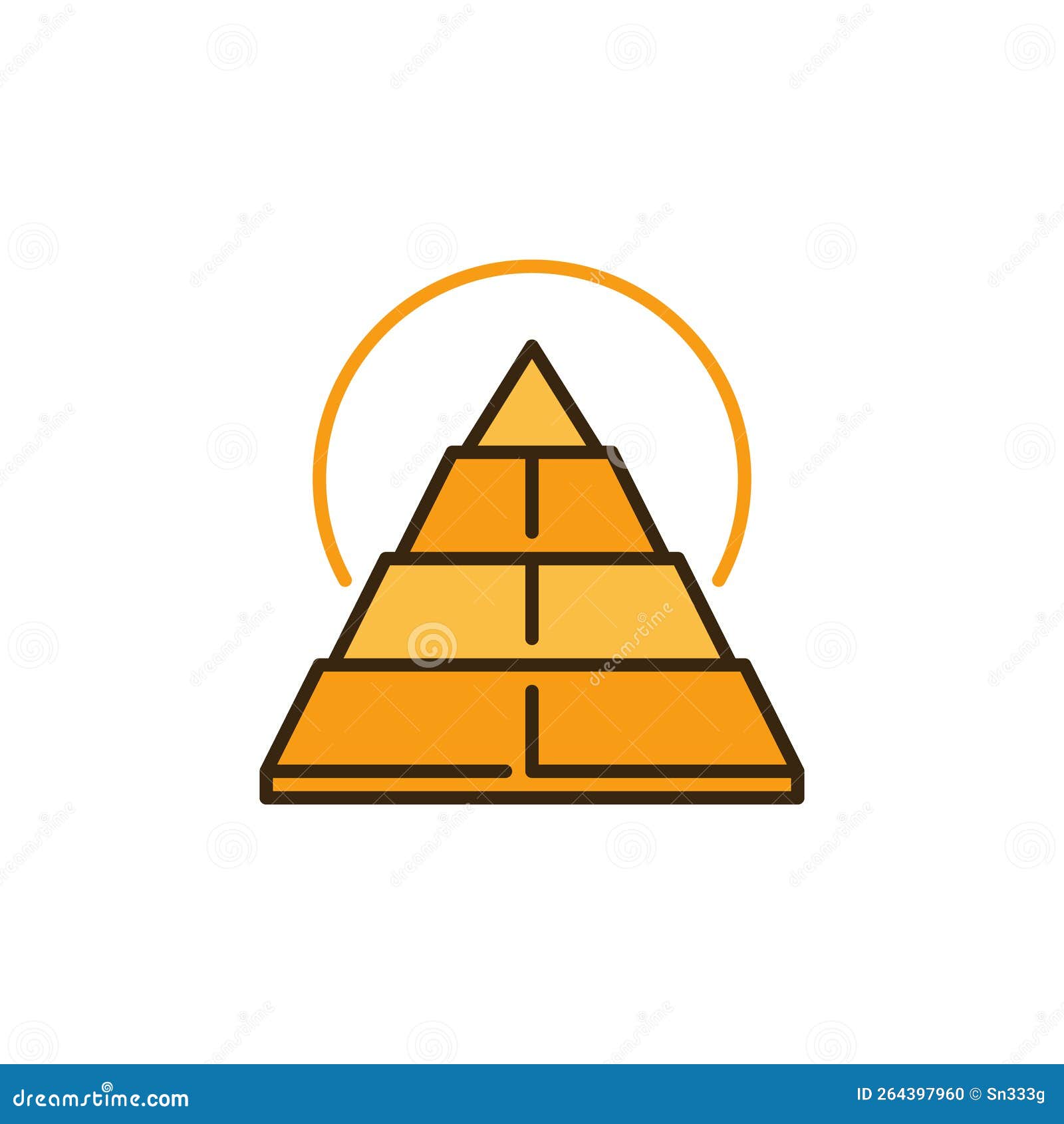Gelbe Pyramide Und Egyptisches Sonnenvektorkonzept Vektor Abbildung ...