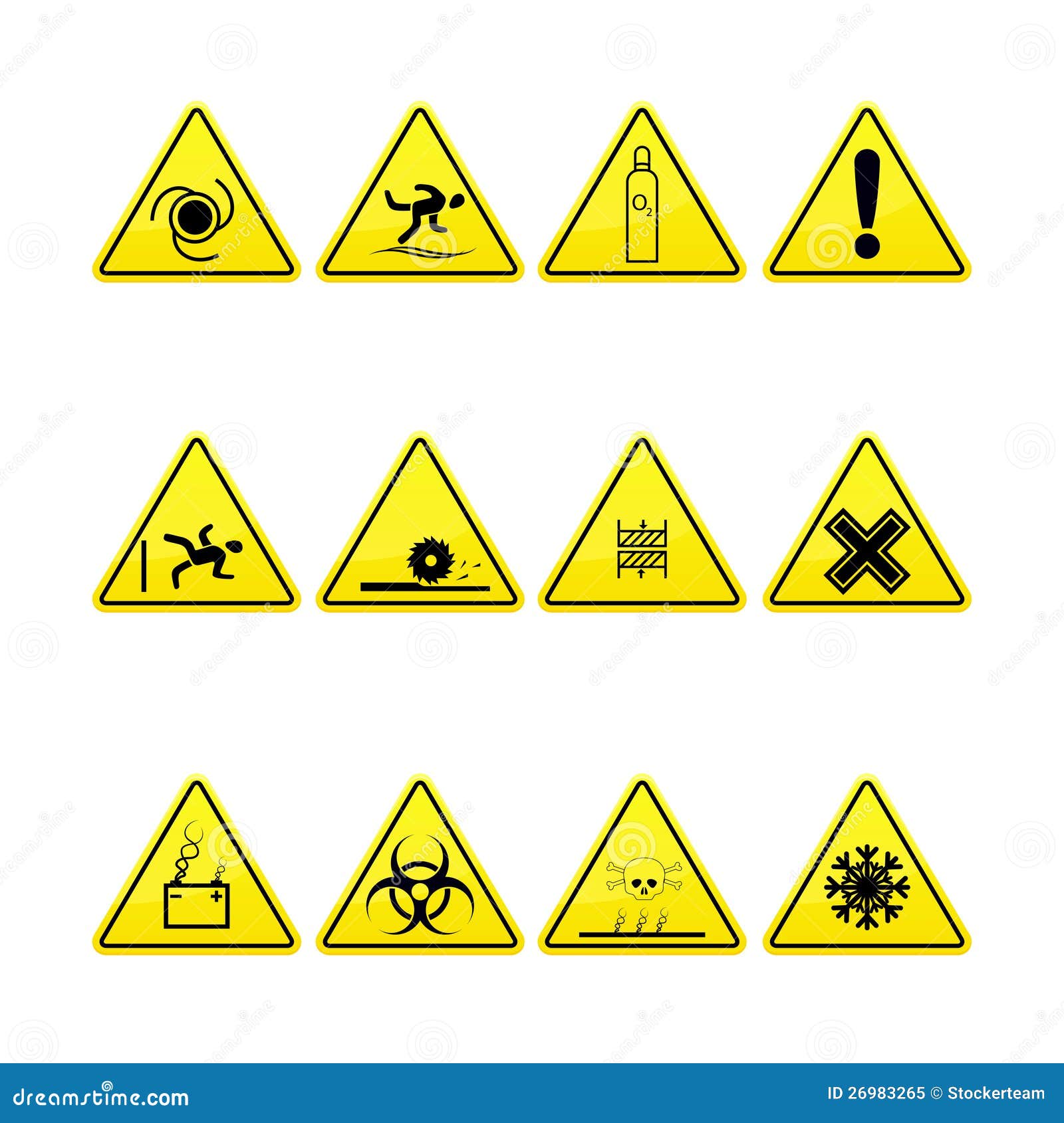 Gelbe WARNING- Und Gefahrenzeichen Stock Abbildung - Illustration von ...