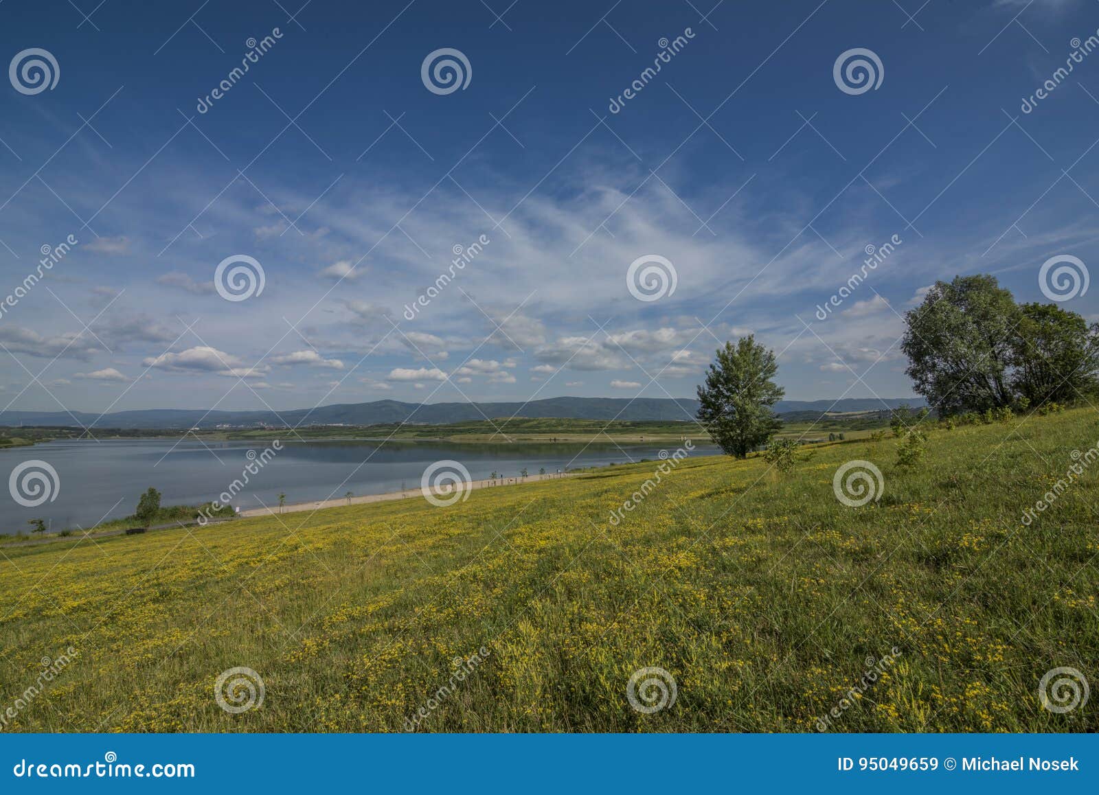 Gelbe Wiese Nahe Milada See Stockbild - Bild von böhmen ...