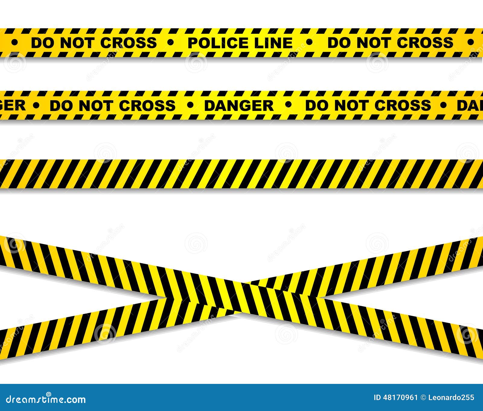 Gelber Absperrband vektor abbildung. Illustration von verbrechen - 48170961