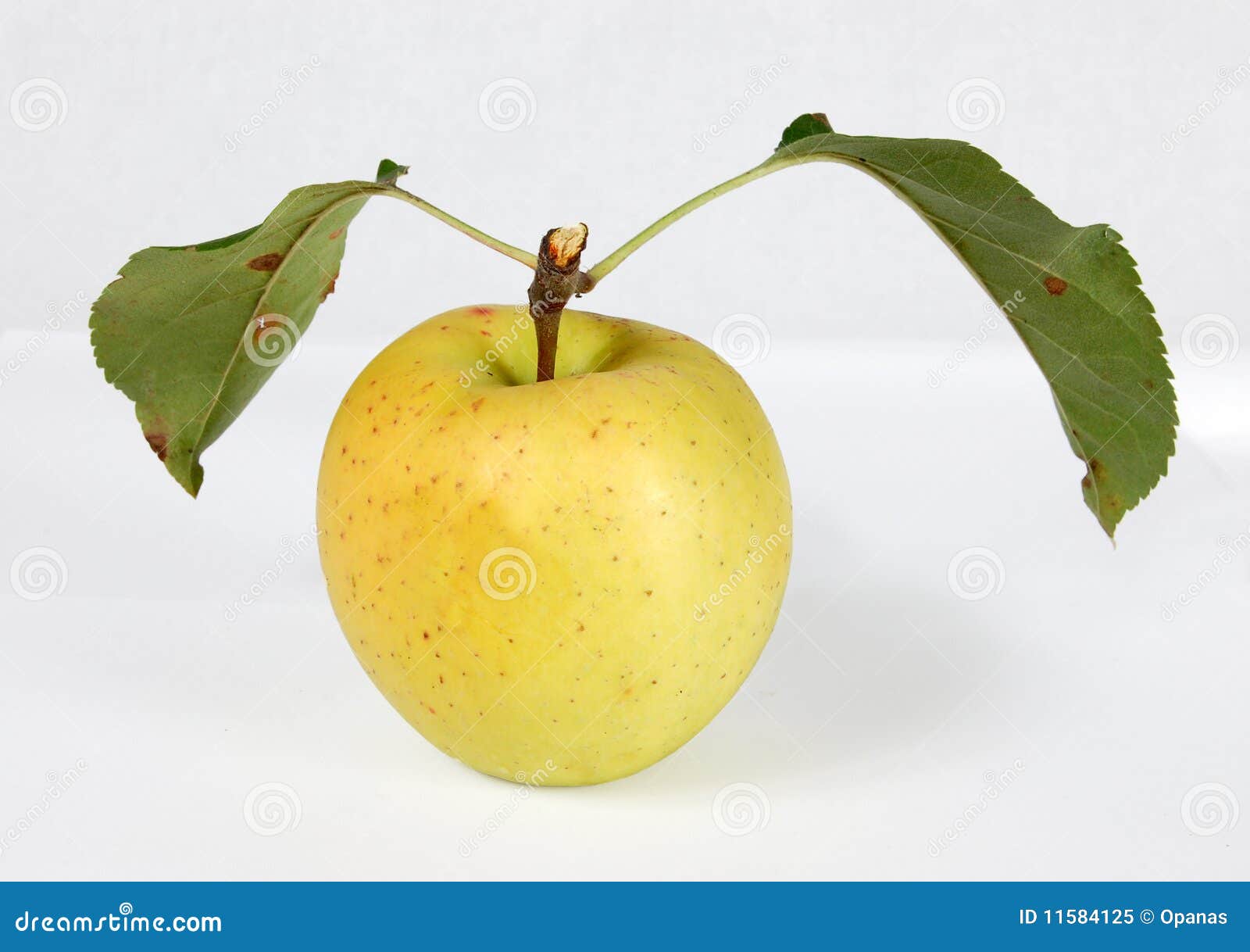 Gelber Apfel Auf Einem Weißen Hintergrund Stockbild - Bild von ...