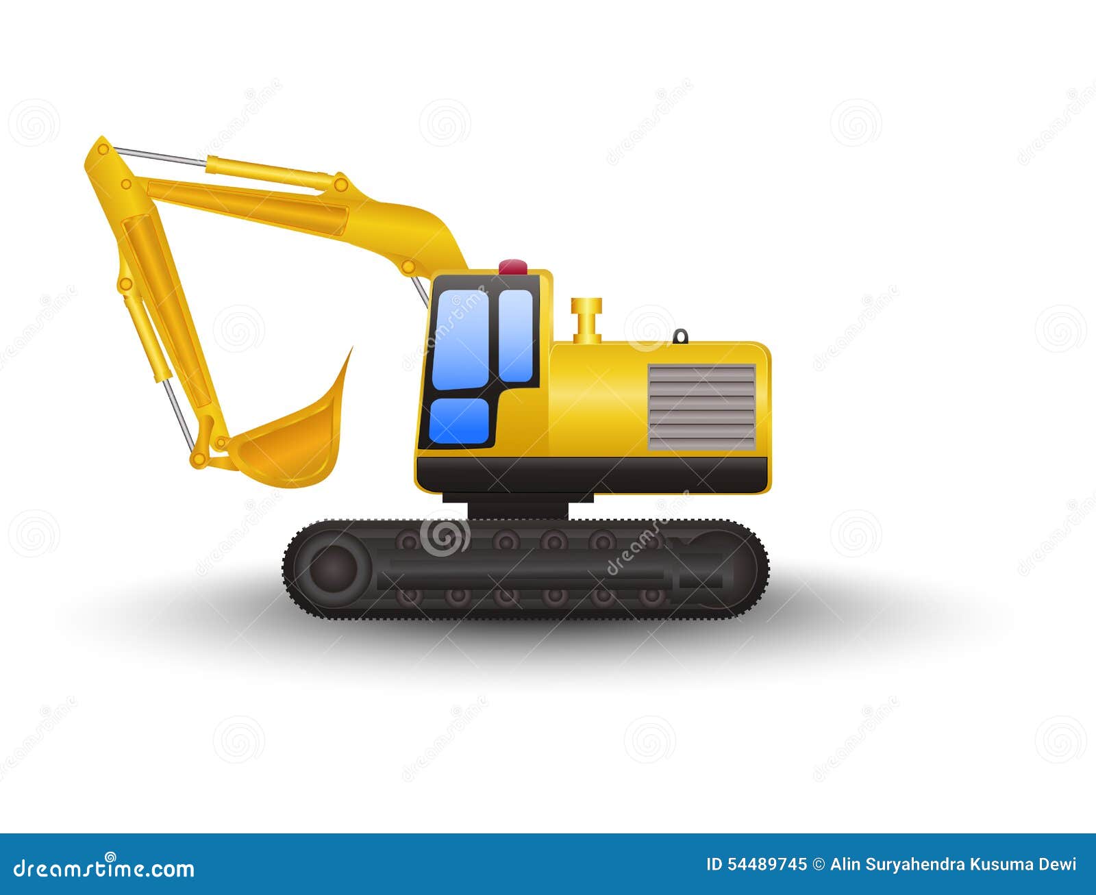 Gelber Bagger Cartoon vektor abbildung. Illustration von masse - 54489745