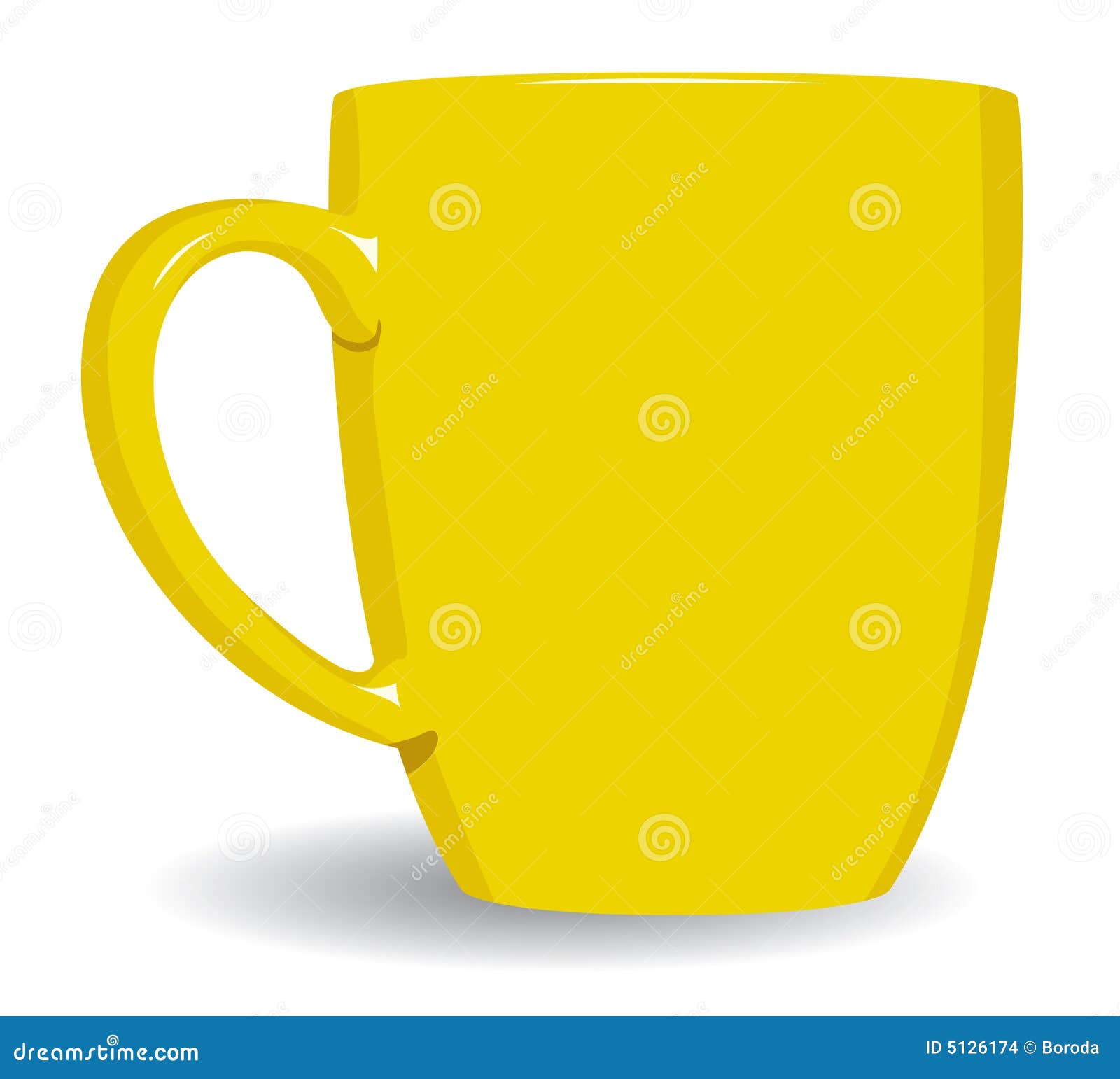 Gelber Becher auf Weiß. vektor abbildung. Illustration von glänzend ...