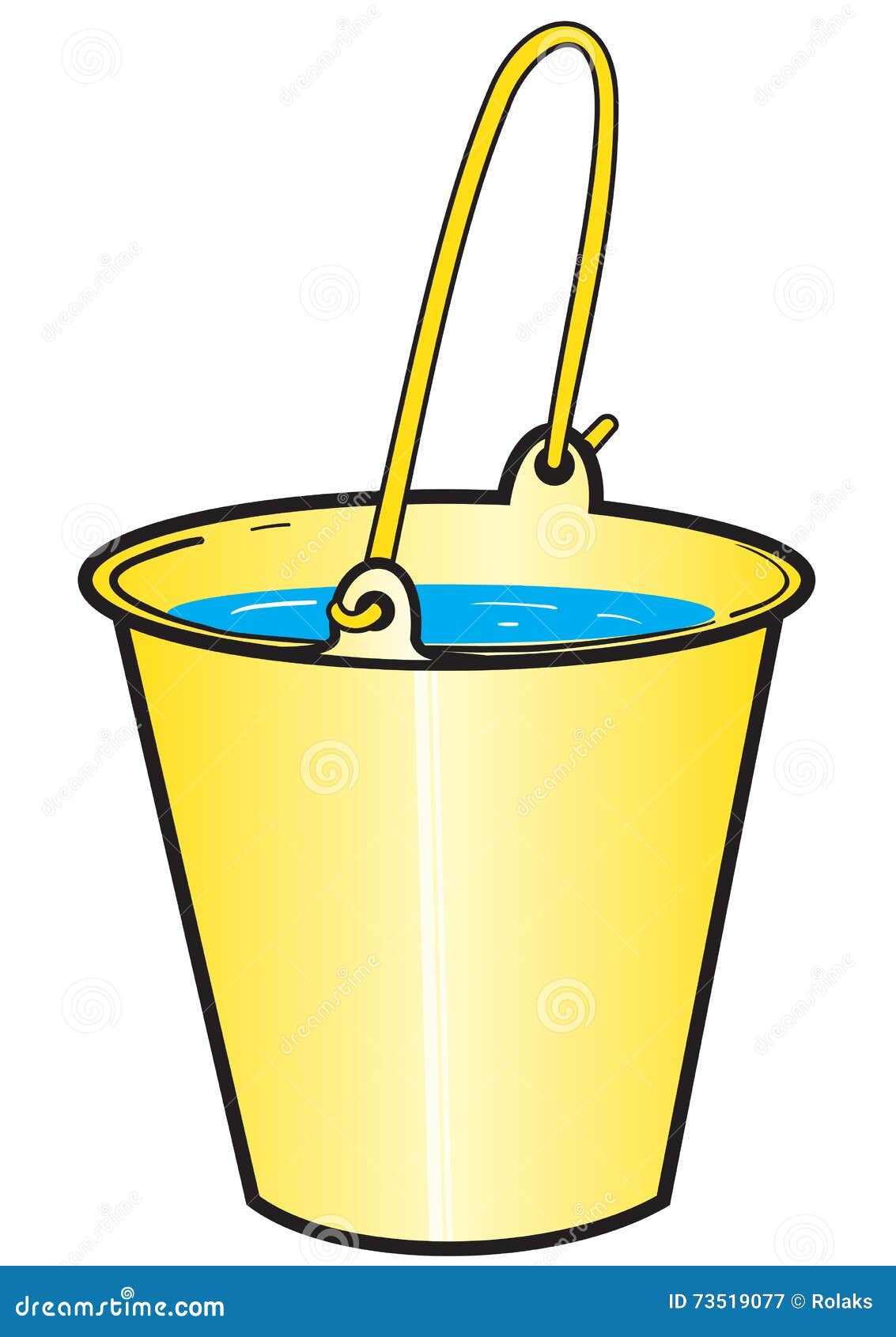 Gelber Eimer mit Wasser vektor abbildung. Illustration von gelb - 73519077