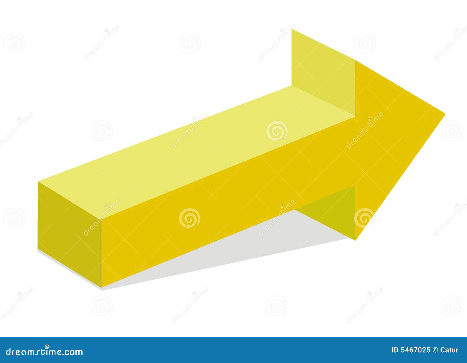 Gelber Pfeil 3d vektor abbildung. Illustration von bogen - 5467025