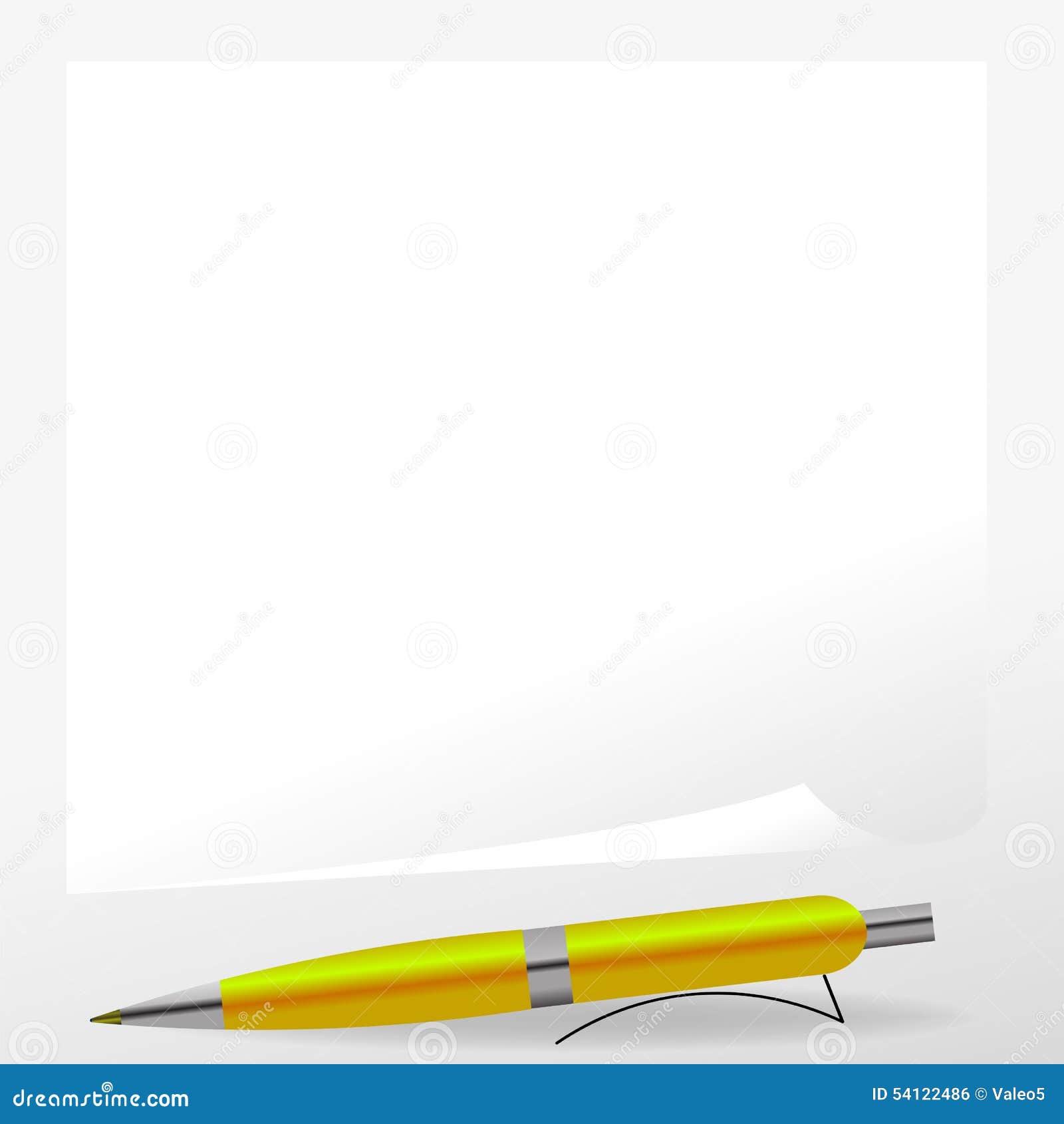 Gelber Stift und Papier vektor abbildung. Illustration von grau - 54122486