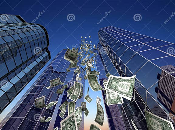 Geld stock abbildung. Illustration von blau, fallen, traum - 12708220