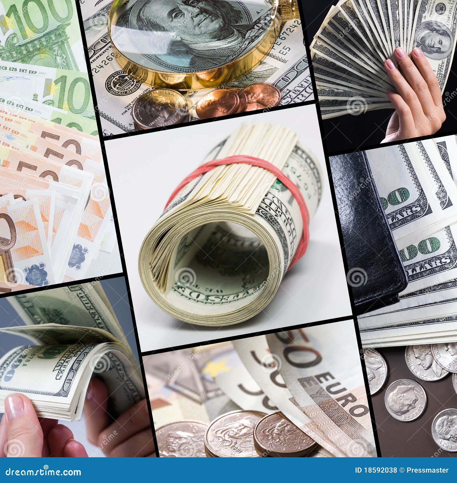 Geld stock foto. Image of inzameling, monetair, rekening - 18592038