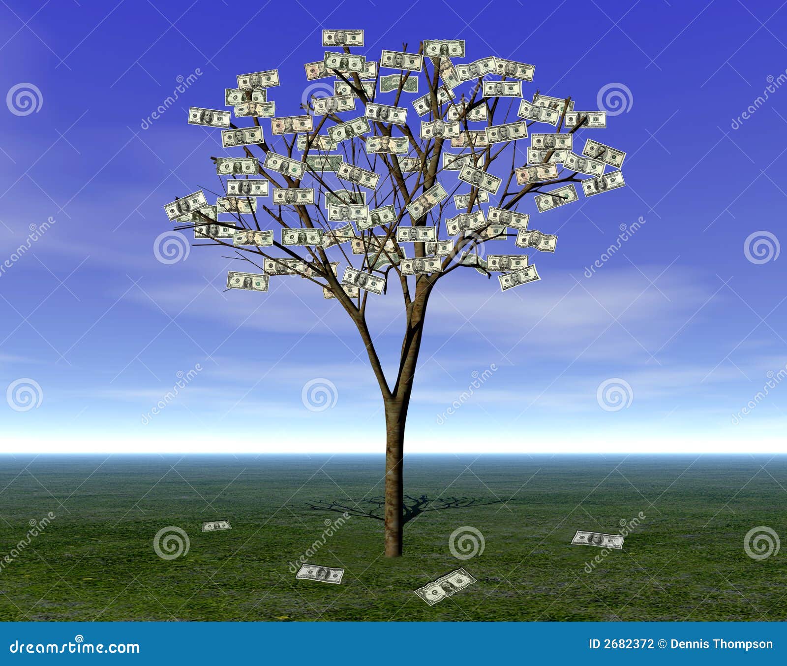 Geld-Baum stock abbildung. Illustration von dollar, hersteller - 2682372