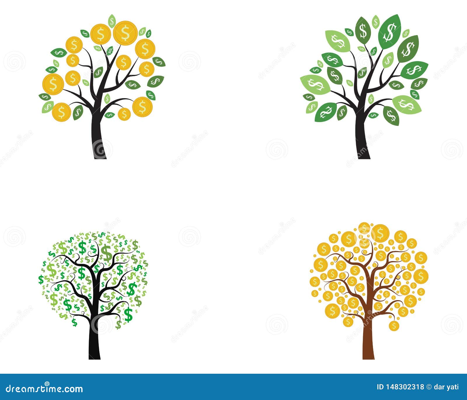 Geld-Baum-Wohlstands-Symbol Stock Abbildung - Illustration von ...