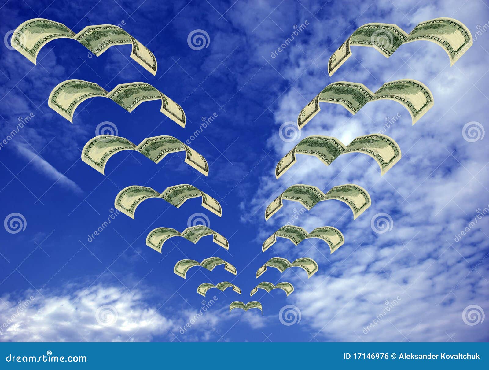 Geld dat wegvliegt stock foto. Image of achtergronden - 17146976