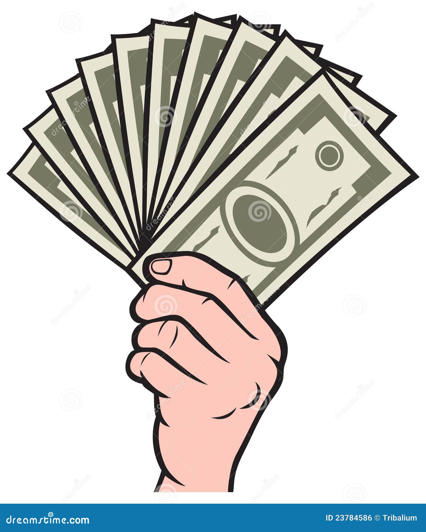 Geld in de hand vector illustratie. Illustration of mannetje - 23784586