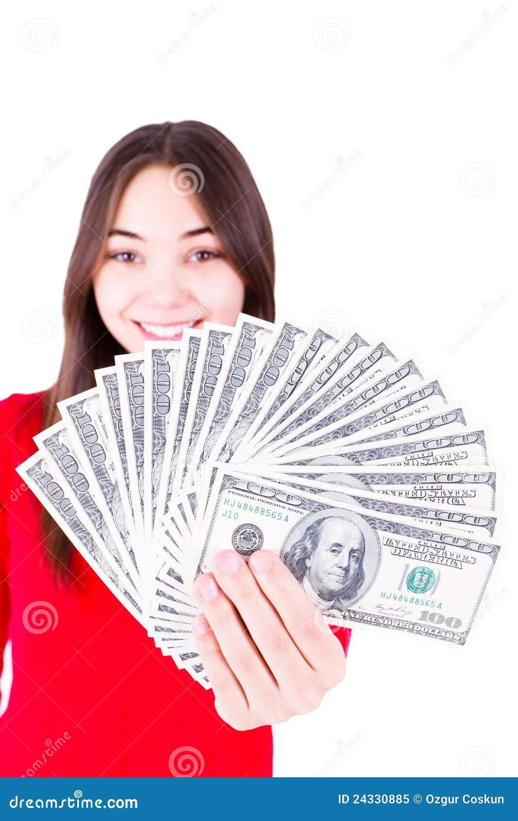 Geld in De Handen Van De Tiener Stock Afbeelding - Image of munt ...