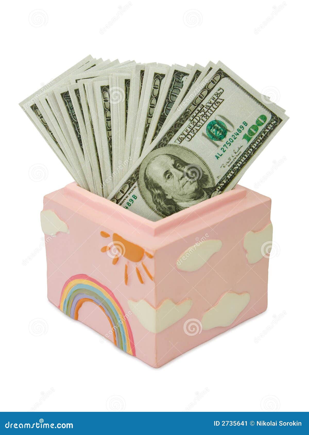 Geld in doos stock afbeelding. Image of aanwinst, investering - 2735641