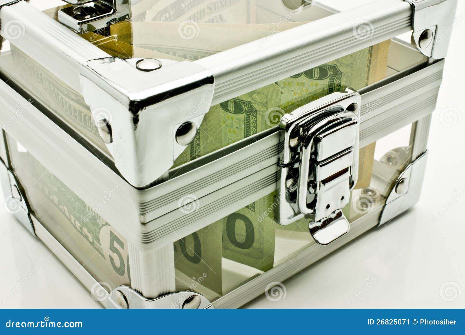 Geld in Een Transparante Doos Stock Afbeelding - Image of financiën ...