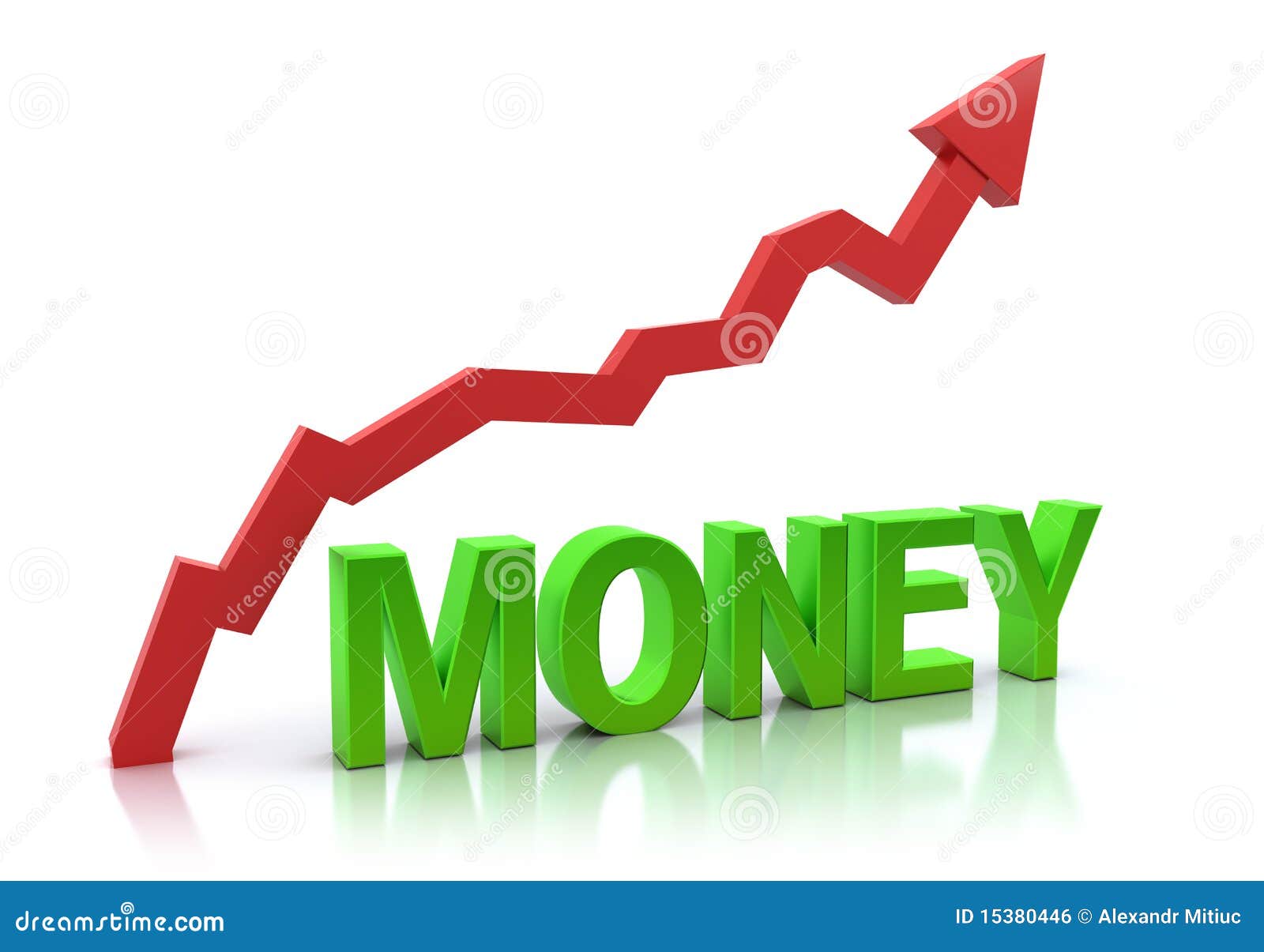 Geld en stijgende grafiek stock illustratie. Illustration of cijfers ...