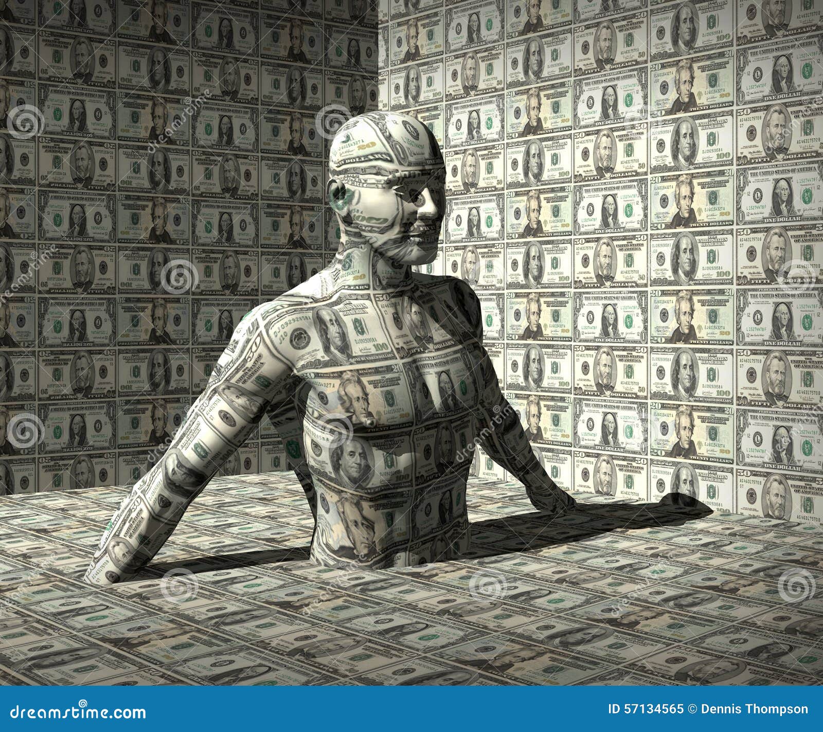 Geld Man stock afbeelding. Image of activa, kapitaal - 57134565