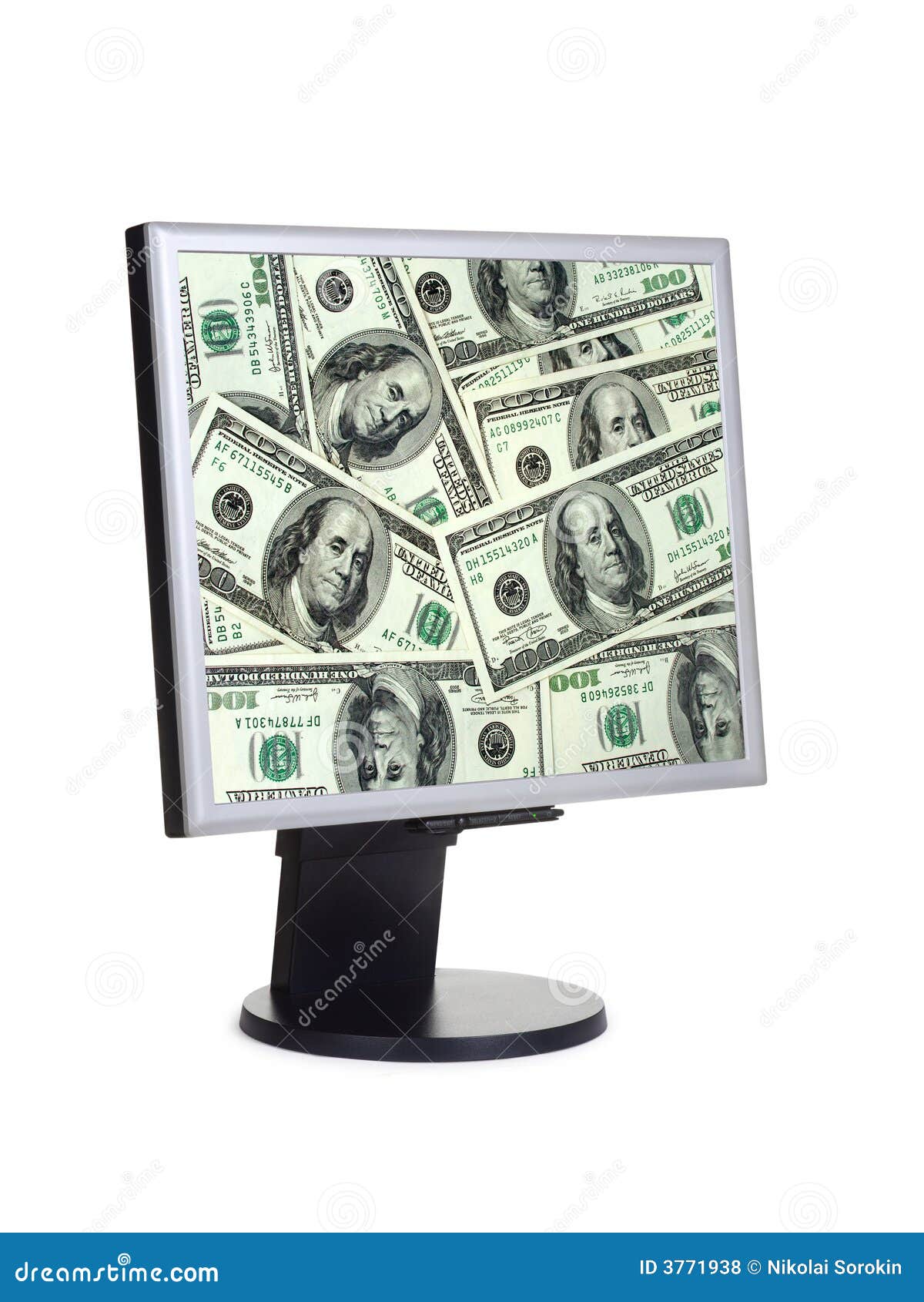 Geld op het computerscherm stock foto. Image of financiën - 3771938
