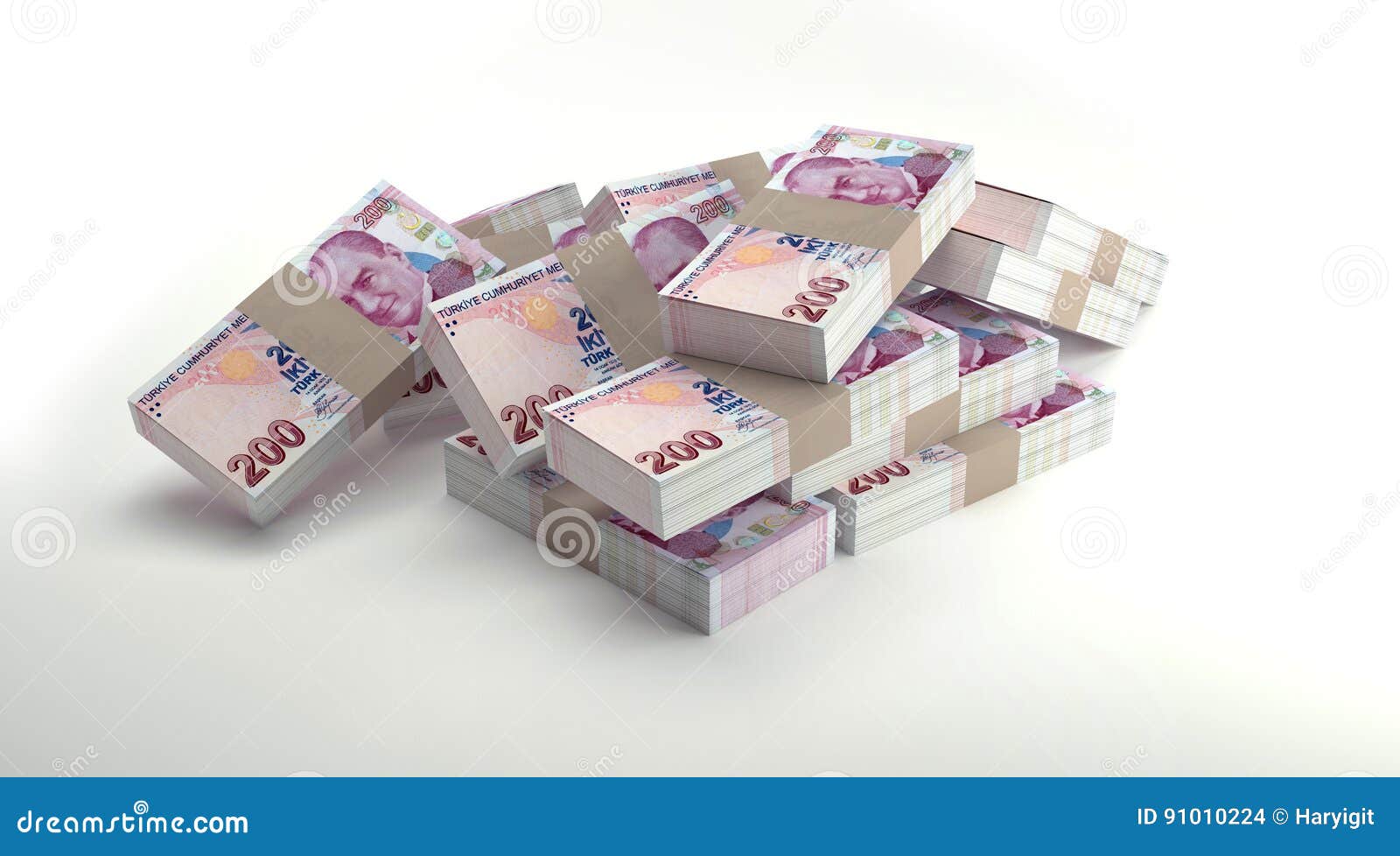 Geld-Stapel lokalisiert stock abbildung. Illustration von lira - 91010224