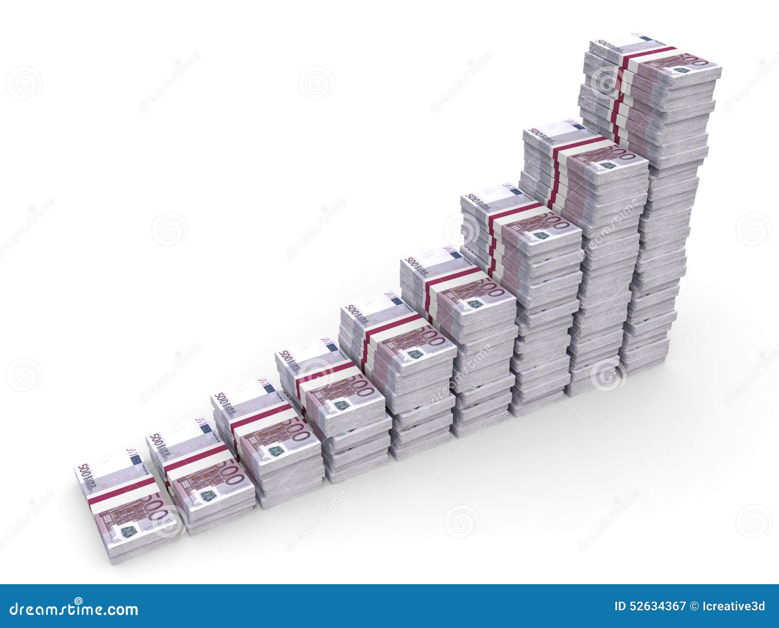 Geld stapelt Diagramm stock abbildung. Illustration von markt - 52634367
