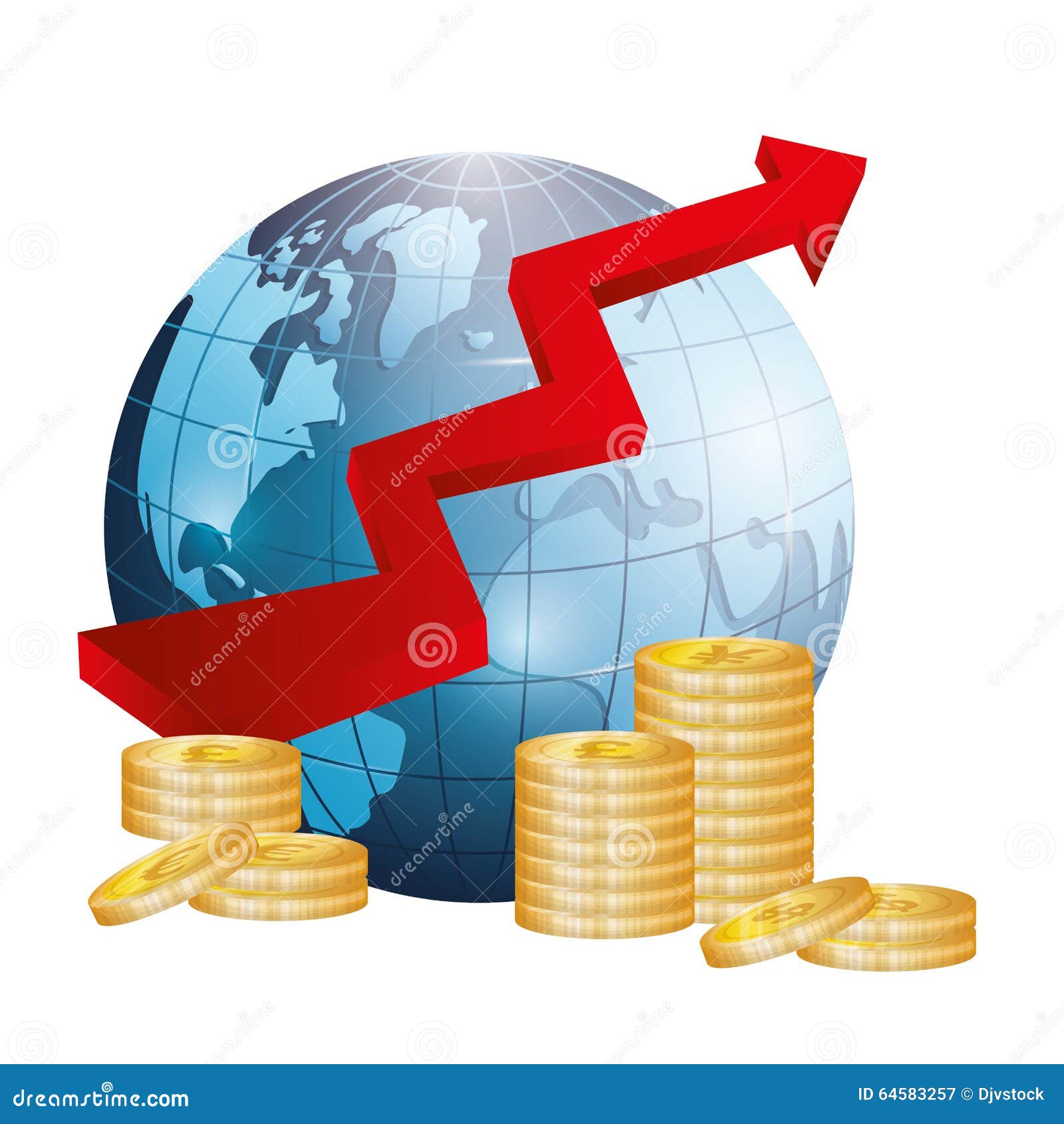 Geld Und Globale Wirtschaft Vektor Abbildung - Illustration von ...