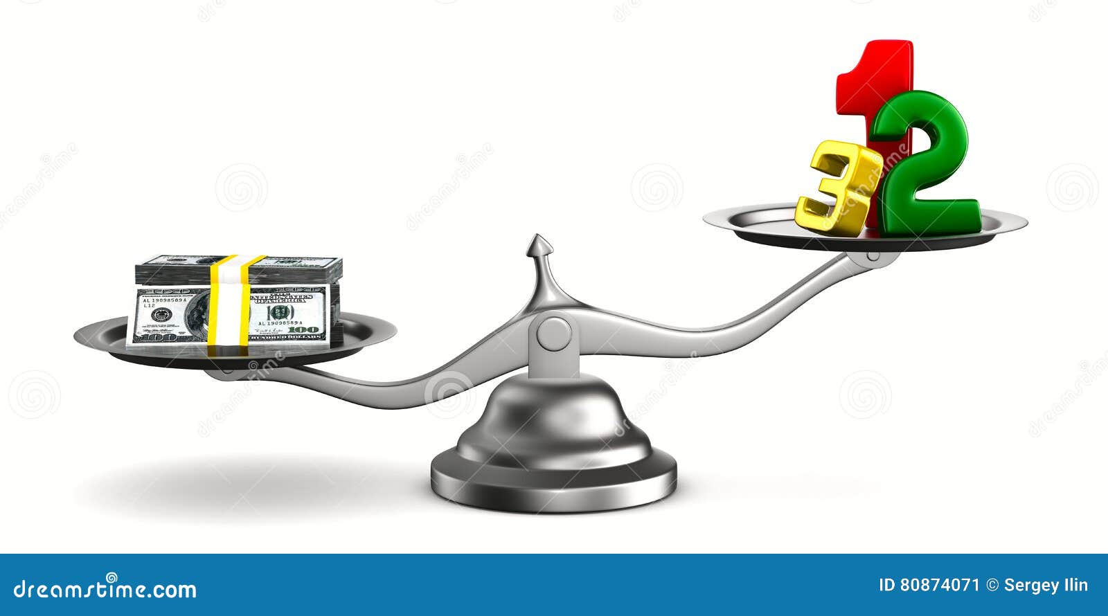 Geld und Zahlen auf Skalen stock abbildung. Illustration von rechnen ...