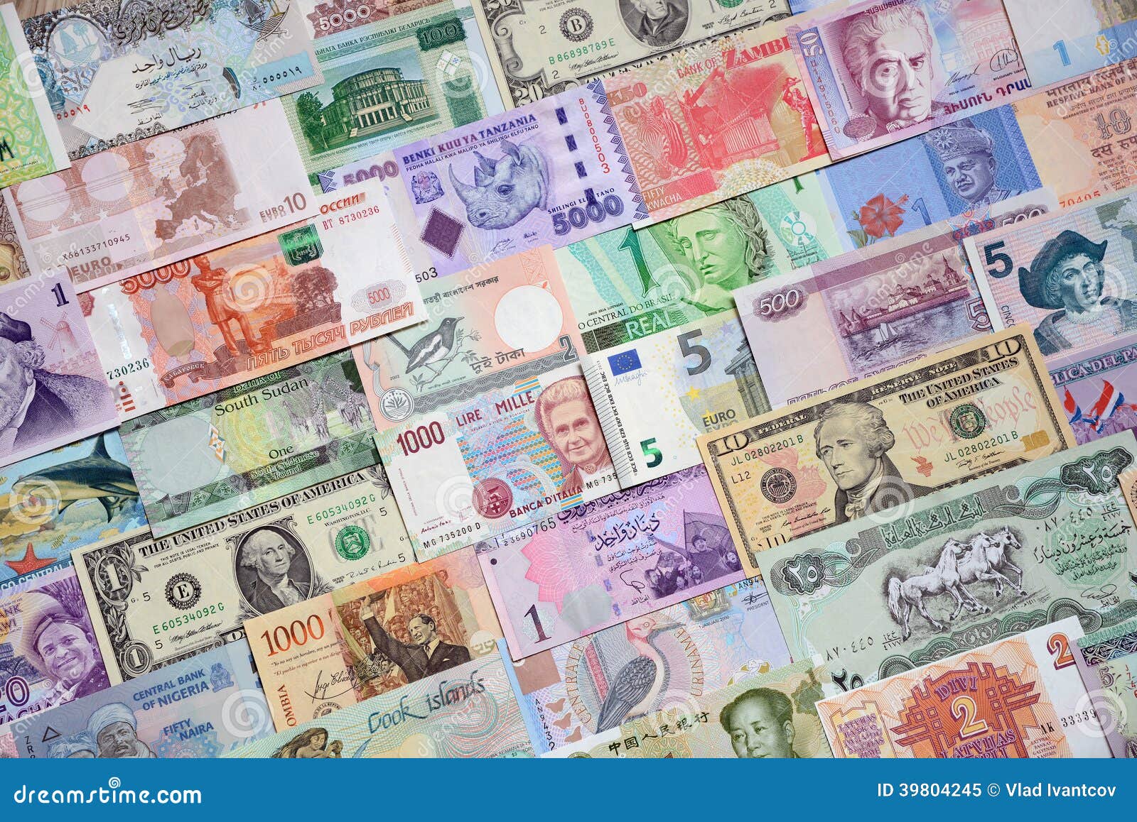 Geld Van De Verschillende Landen. Stock Afbeelding - Image of bank ...