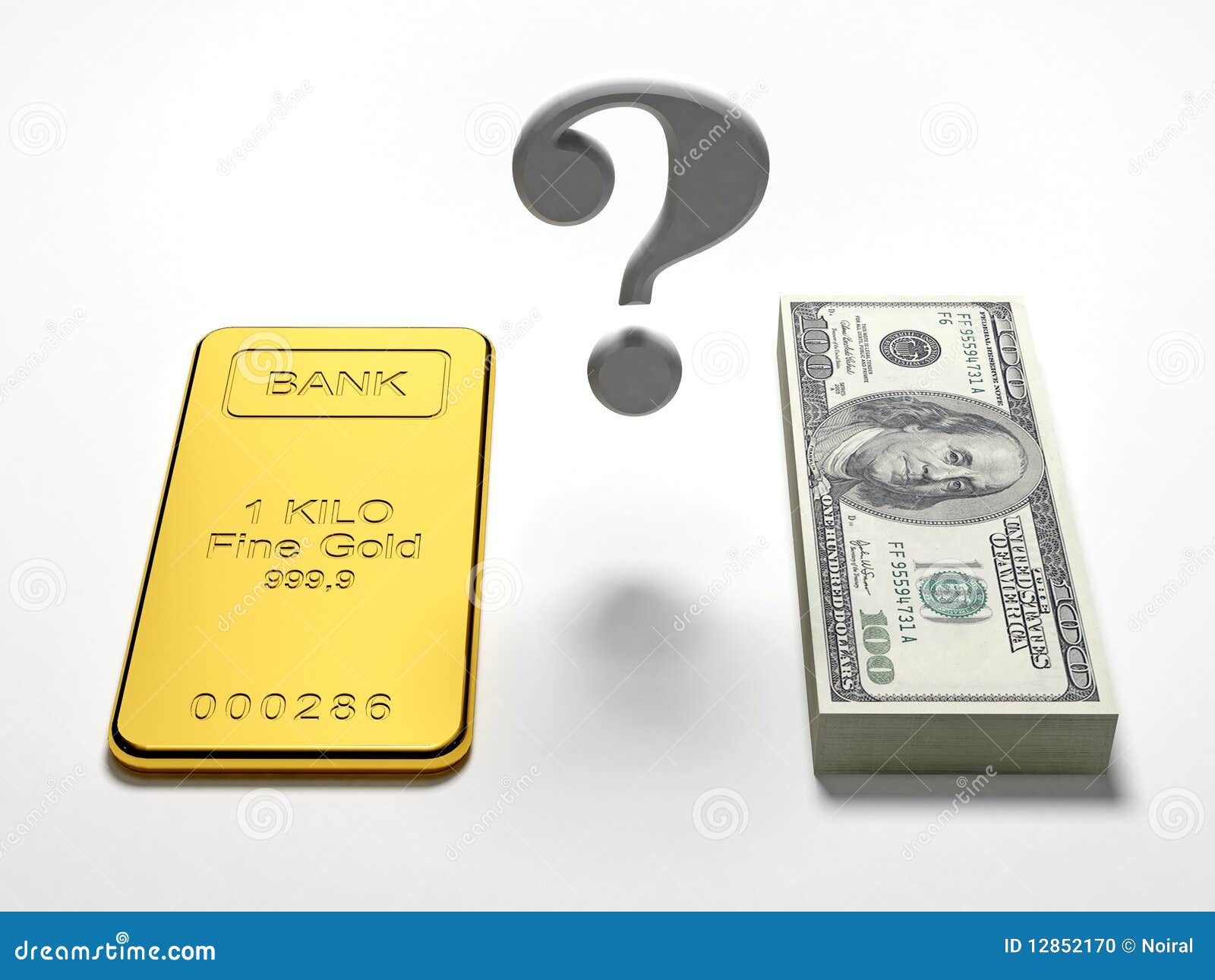 Geld versus Goud stock illustratie. Illustration of massa - 12852170