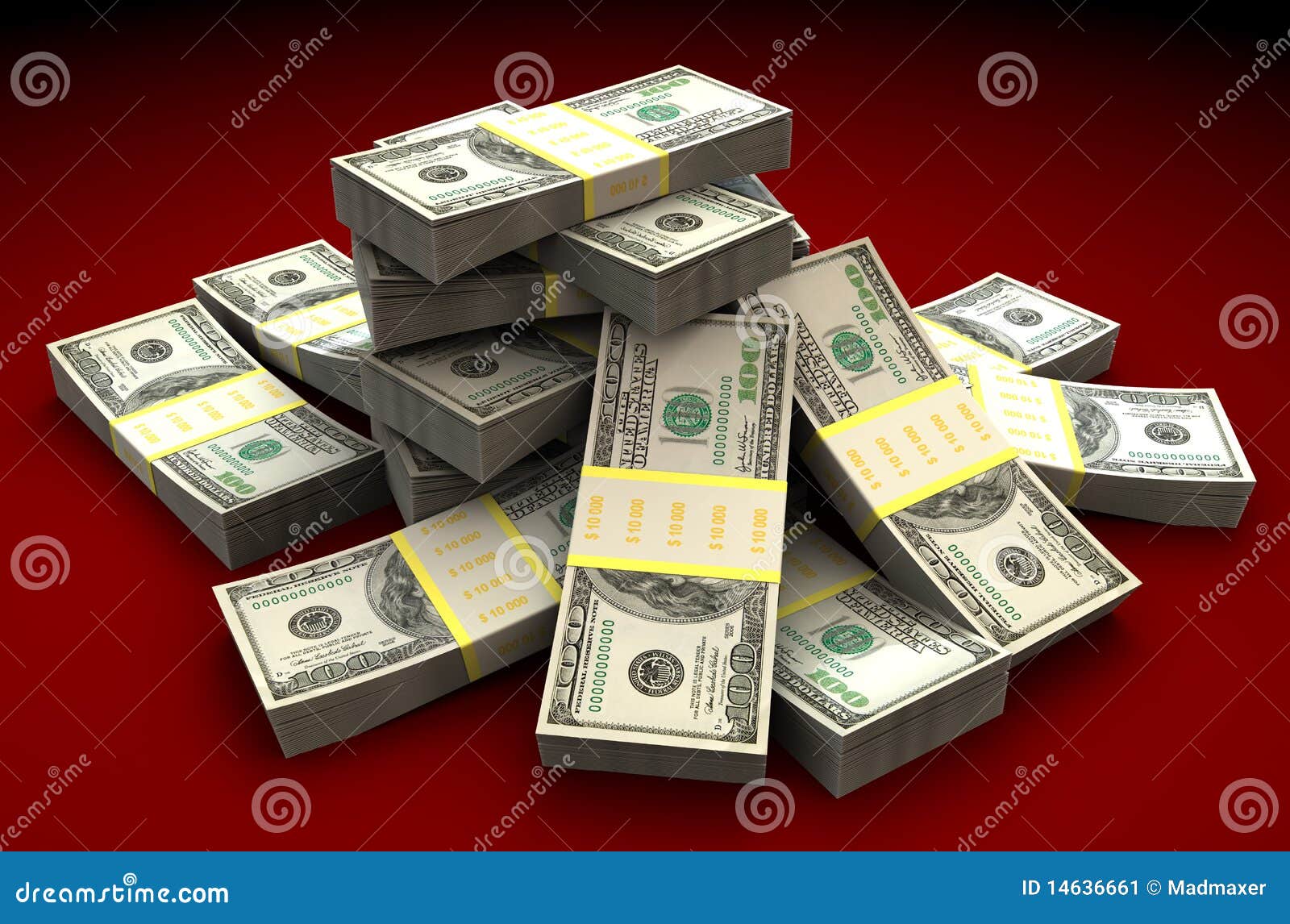 Geldhaufen stock abbildung. Illustration von verbrechen - 14636661