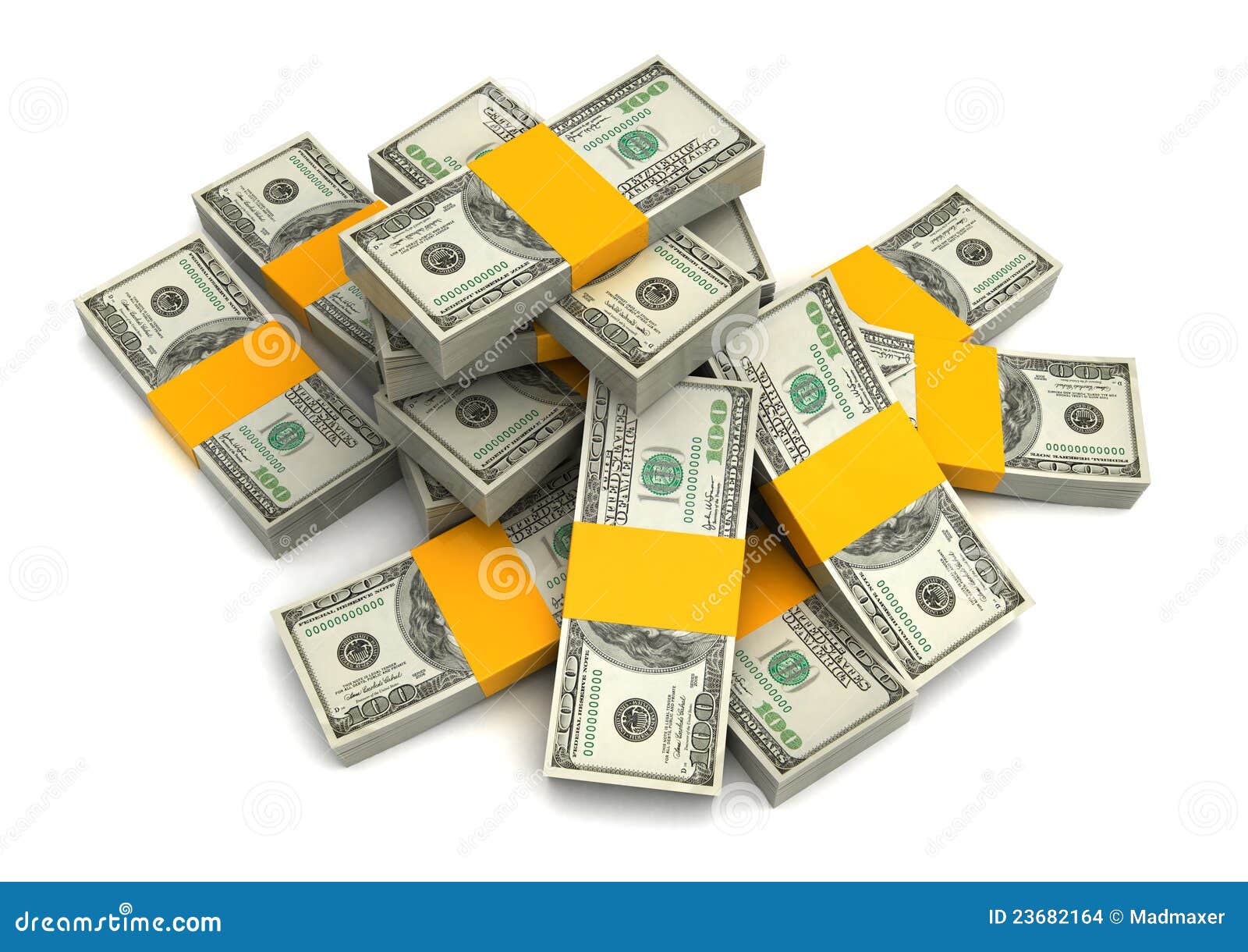 Geldhaufen stock abbildung. Illustration von bündel, grün - 23682164