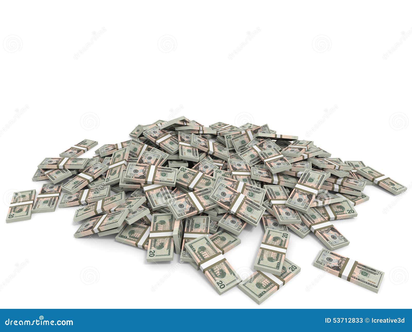 Geldhaufen Zwanzig Dollar stock abbildung. Illustration von wohlstand ...