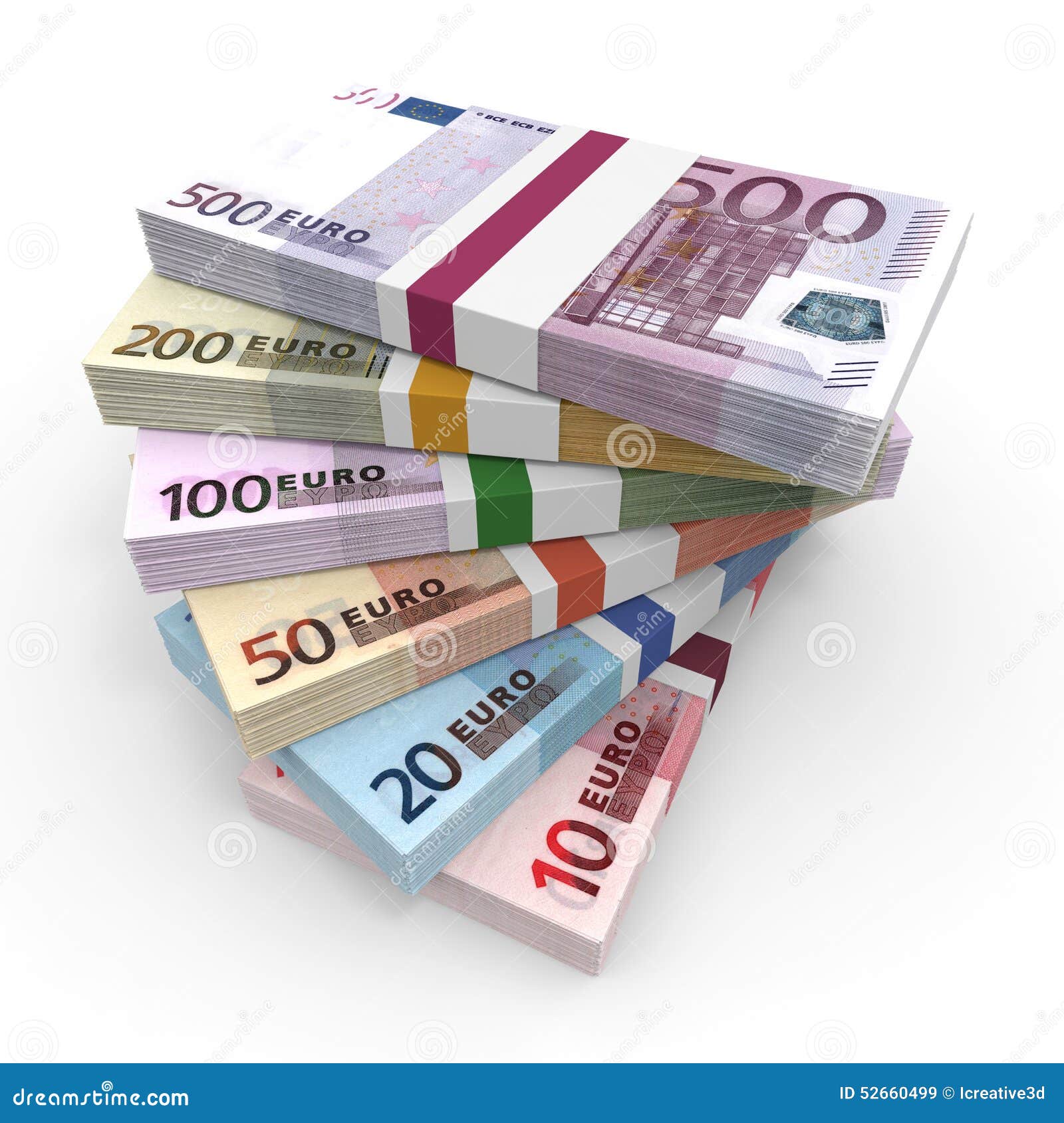 Geldstapel Euros stock abbildung. Illustration von bankverkehr - 52660499