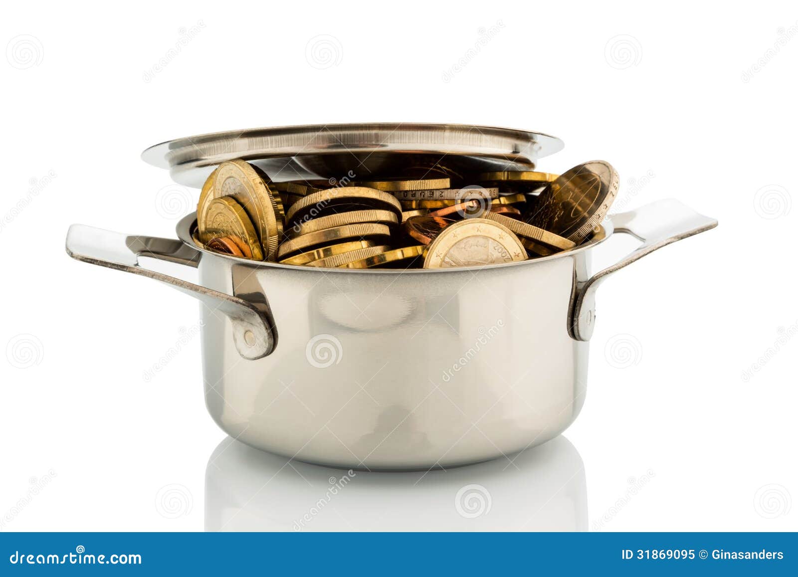 Geldtopf stockbild. Bild von hintergrund, münzen, kochen - 31869095