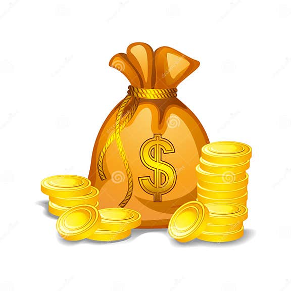 Geldzak vector illustratie. Illustration of geluk, financieel - 32443522