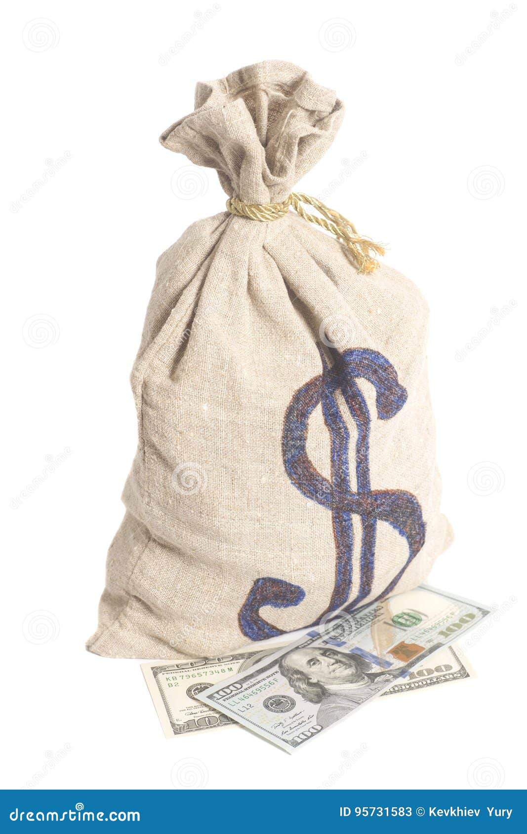 Geldzak Met Amerikaanse Dollarsteken Stock Afbeelding - Image of ...