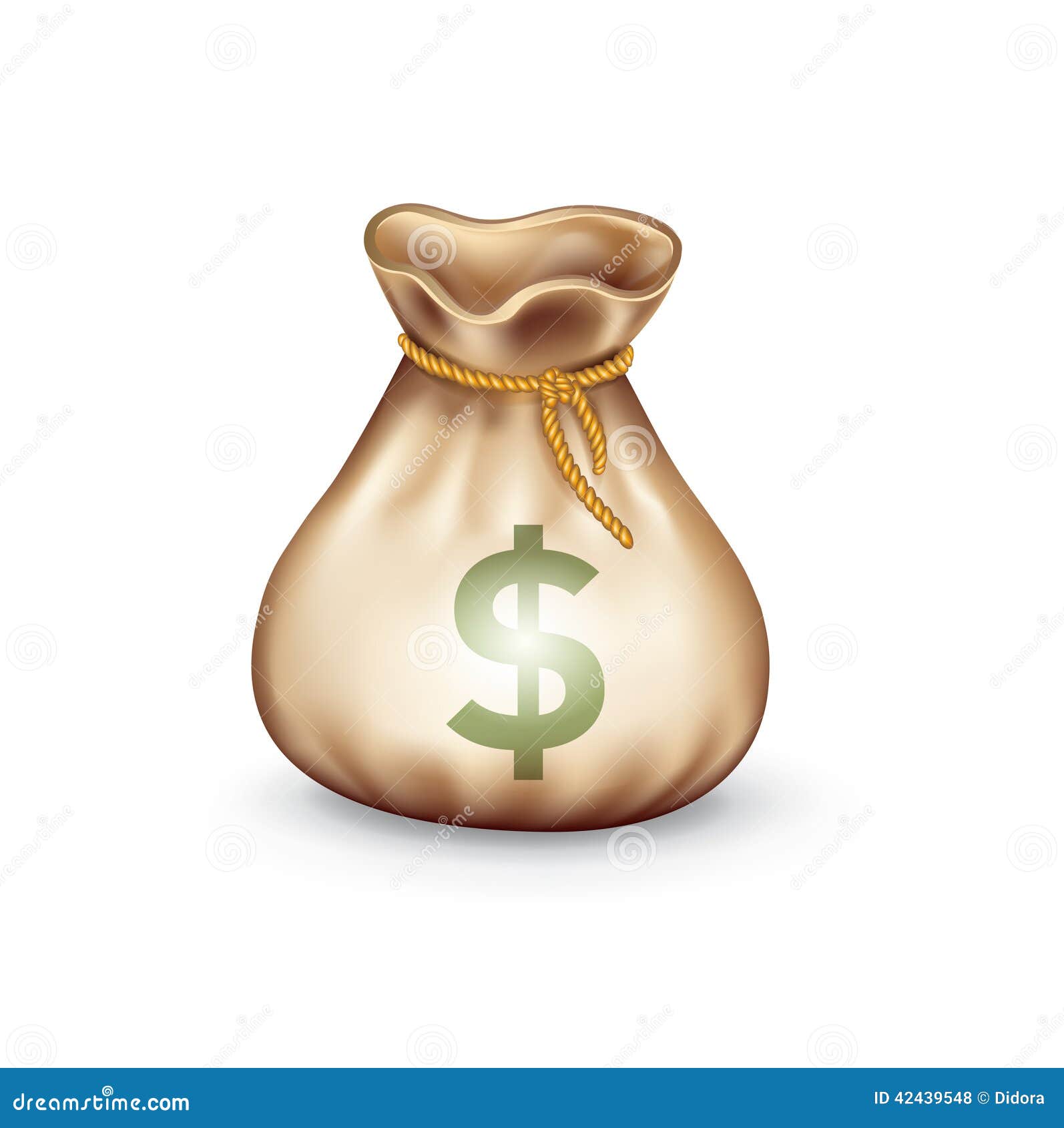 Geldzak Met Geïsoleerd Dollarteken Vector Illustratie - Illustration of ...