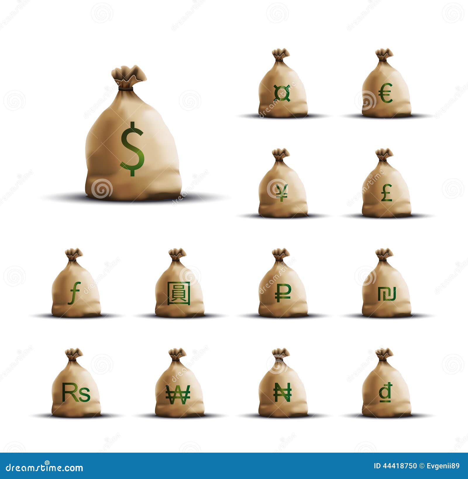 Geldzakken Met Muntsymbolen Vector Illustratie - Illustration of euro ...