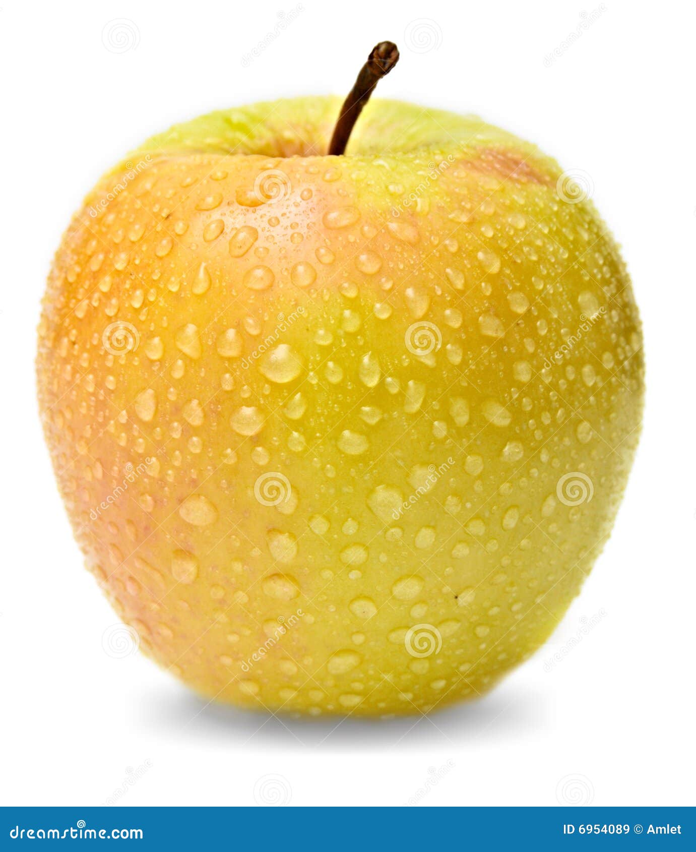 Gele appel stock afbeelding. Image of water, geïsoleerd - 6954089