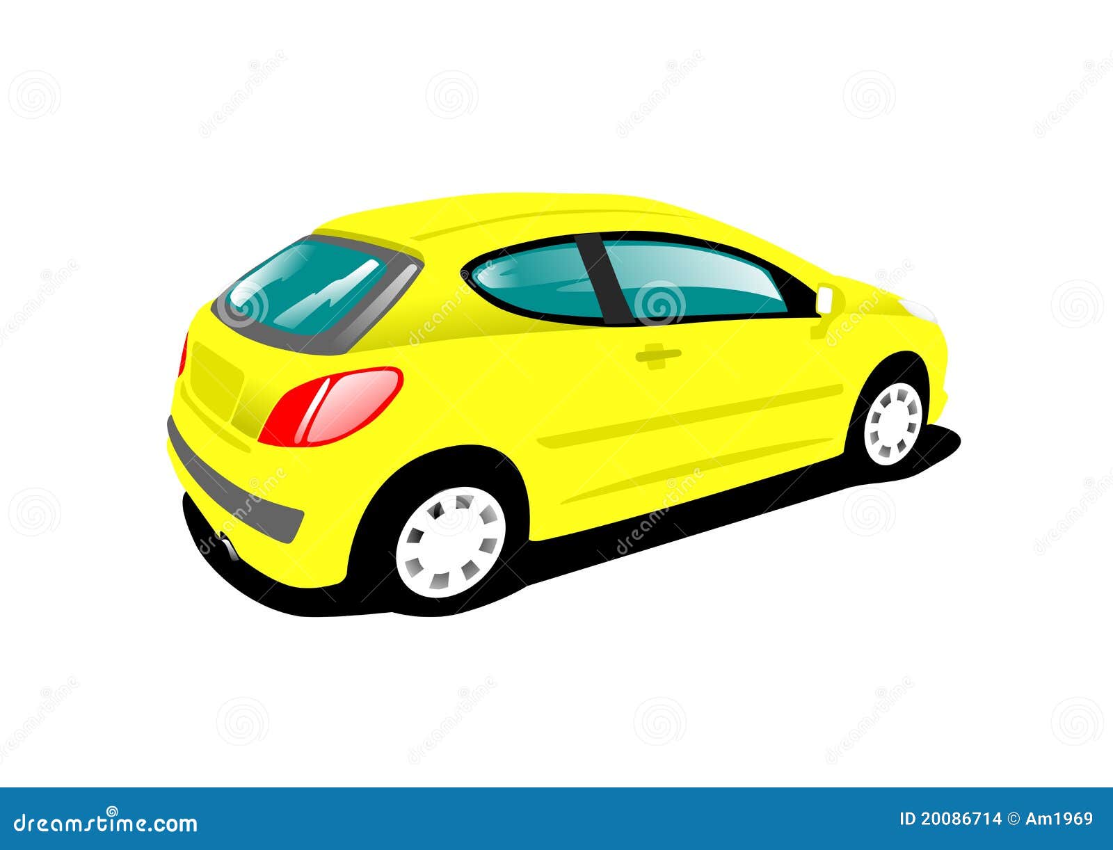 Gele auto stock illustratie. Illustration of wiel, verkeer - 20086714