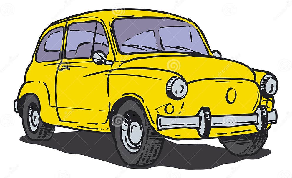 Gele auto vector illustratie. Illustration of compact - 23155796
