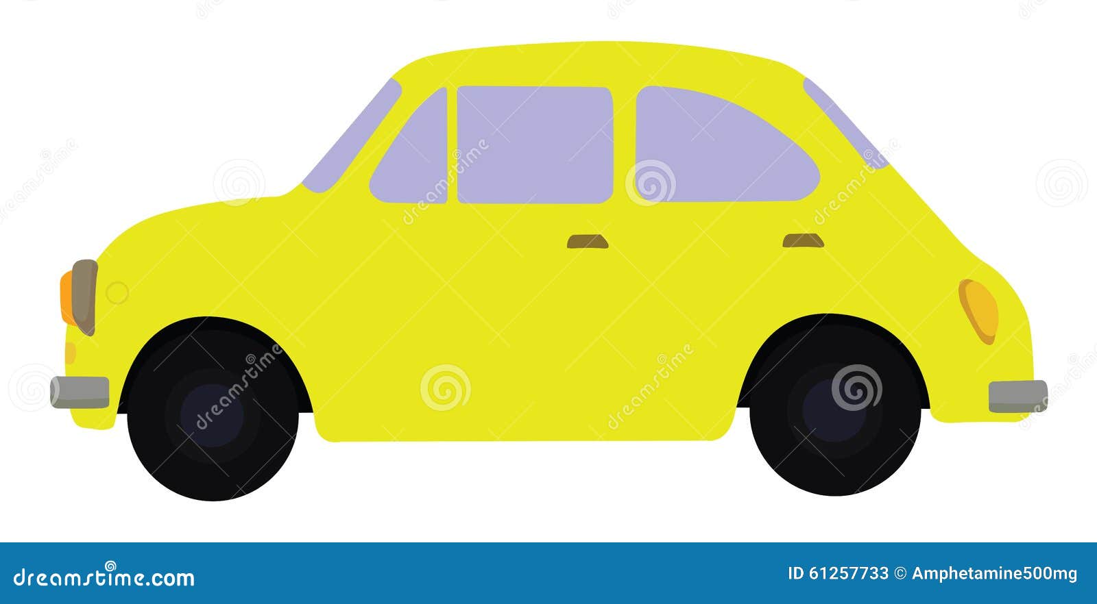 Gele auto vector illustratie. Illustration of ontwerp - 61257733