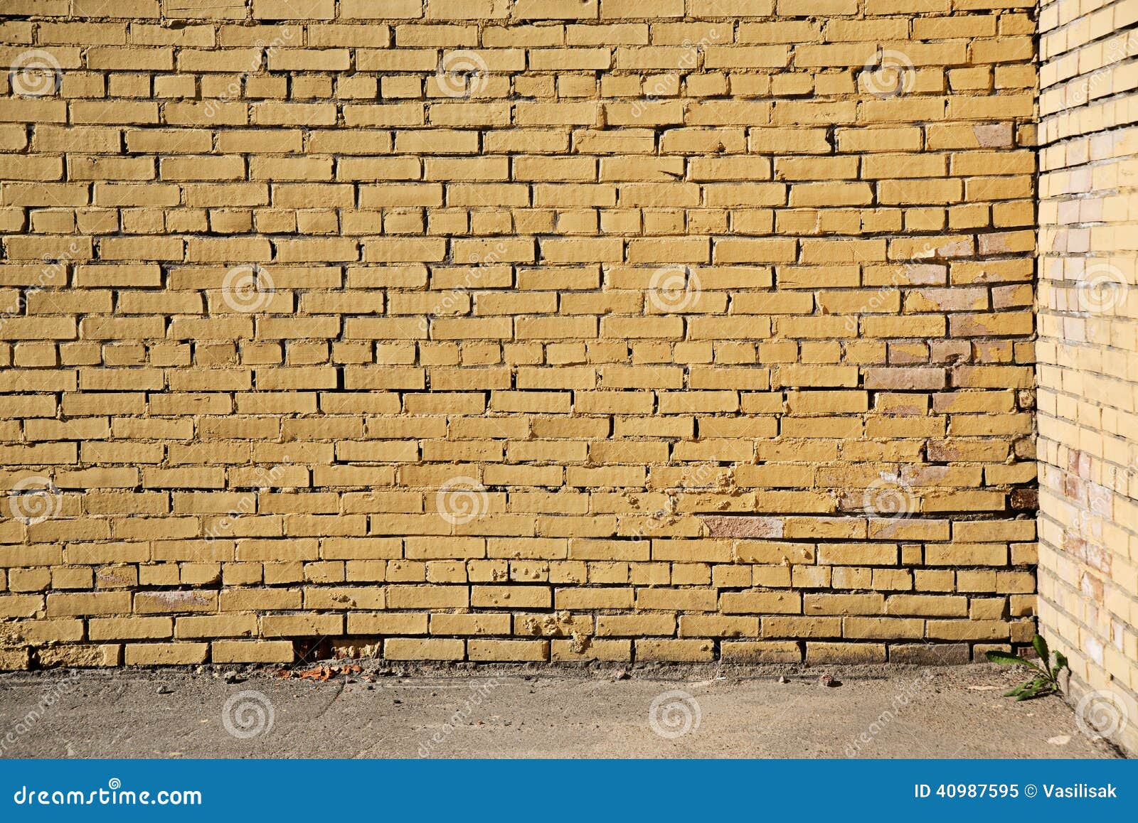 Gele bakstenen muur stock afbeelding. Image of geel, binnen - 40987595